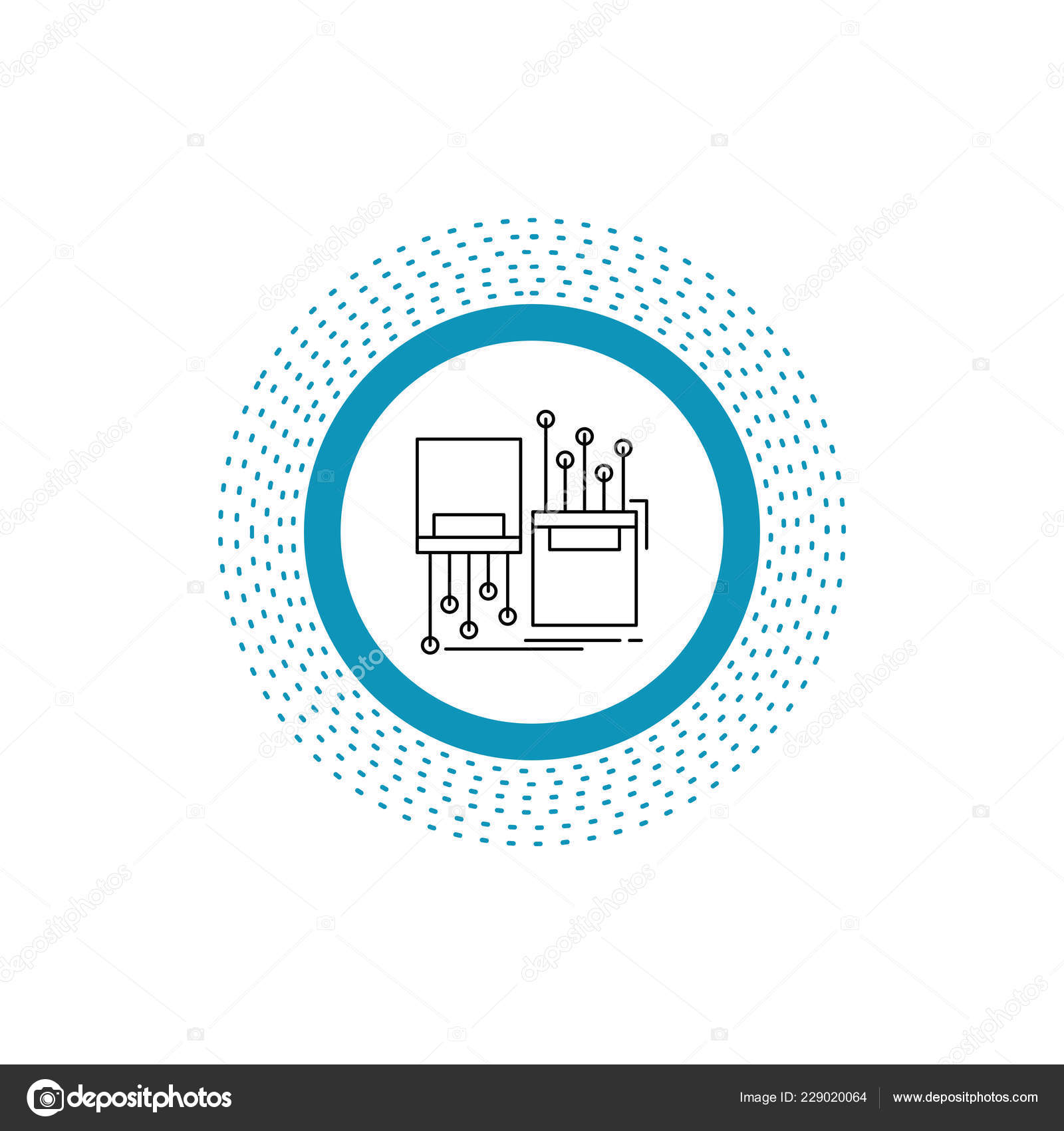 Digital Fiber Electronic Lane Cable Line Icon Vector Isolated ...