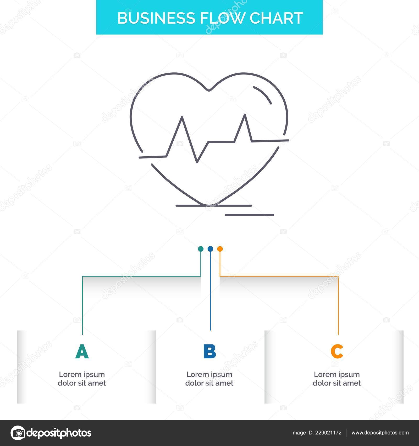 Ecg Heart Heartbeat Pulse Beat Business Flow Chart Design Steps Stock ...