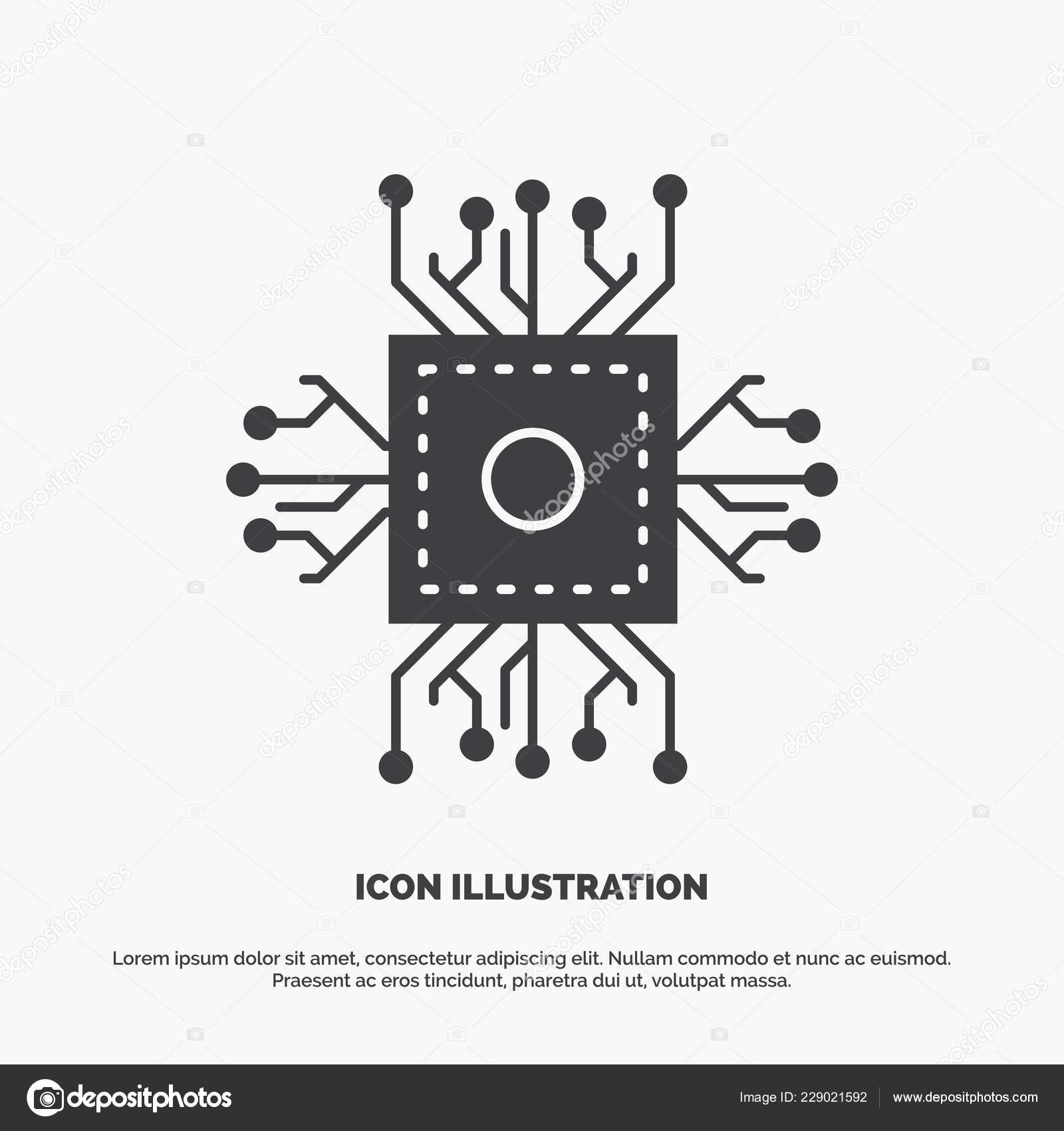 Chip Cpu Microchip Processor Technology Icon Glyph Vector Gray Symbol Stock Vector Image by ...