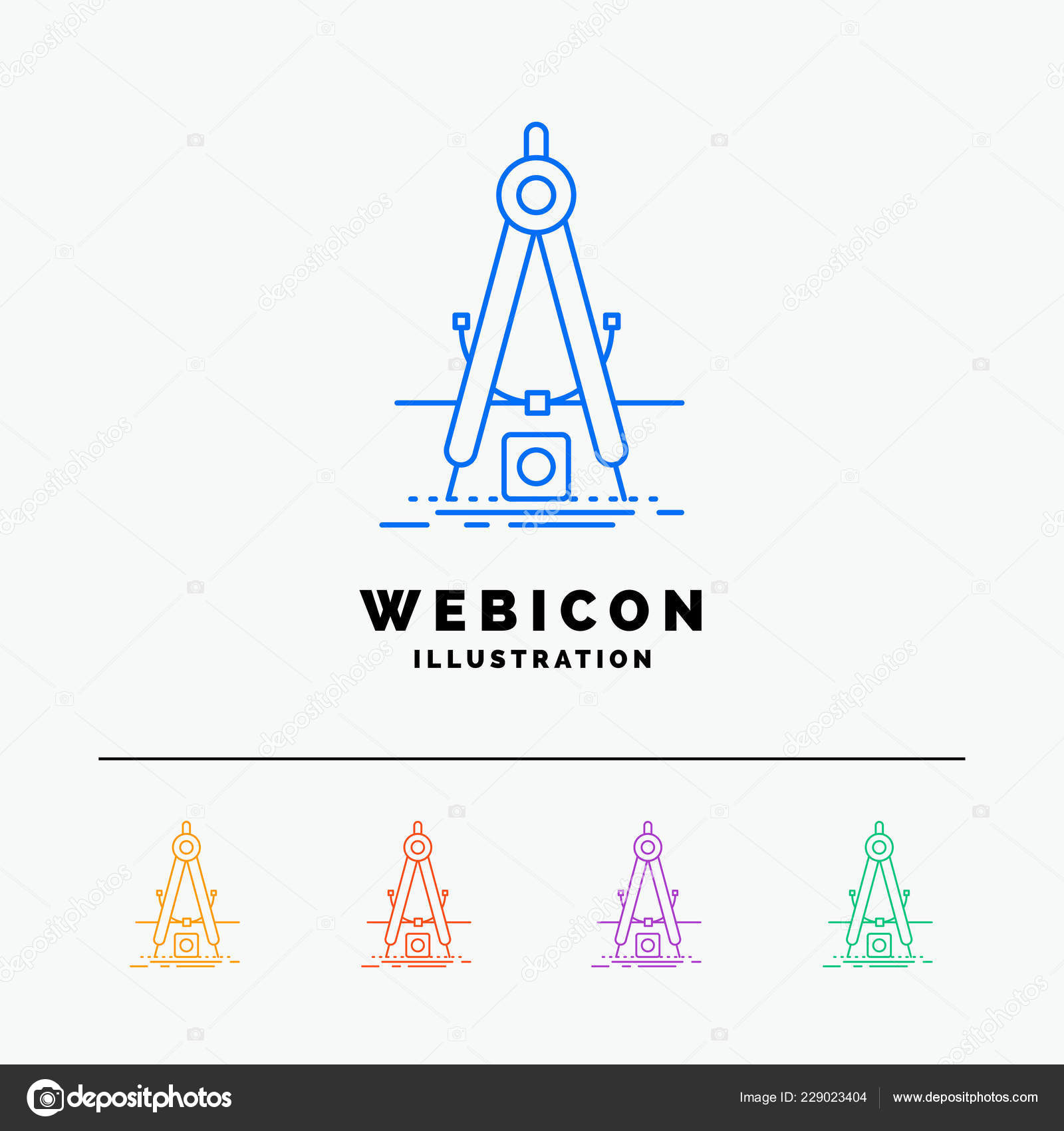 Design Measure Product Refinement Development Color Line Web Icon Template Stock Vector Image by ...