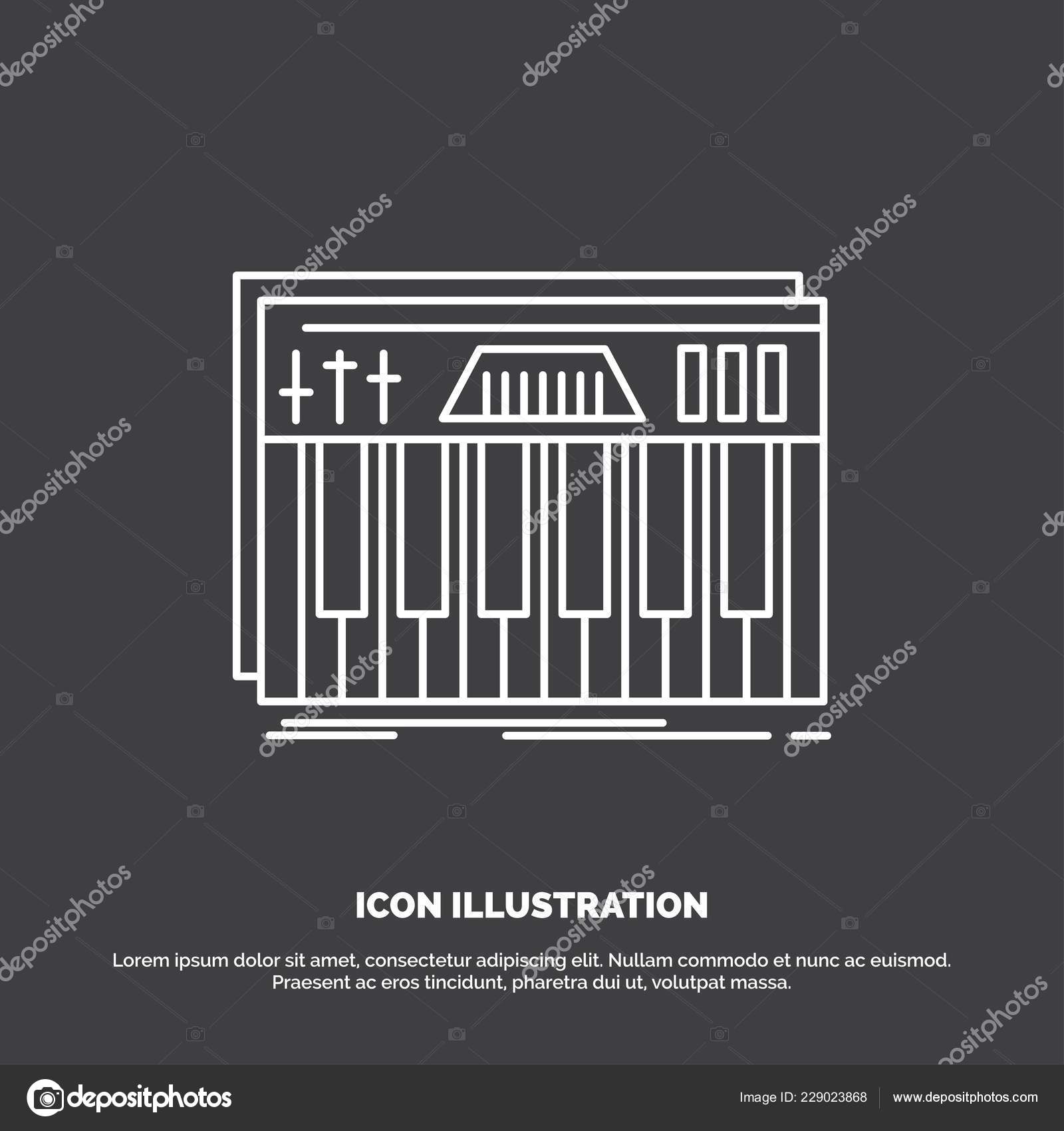 Controller Keyboard Keys Midi Sound Icon Line Vector Symbol Website Stock Vector Image by ...