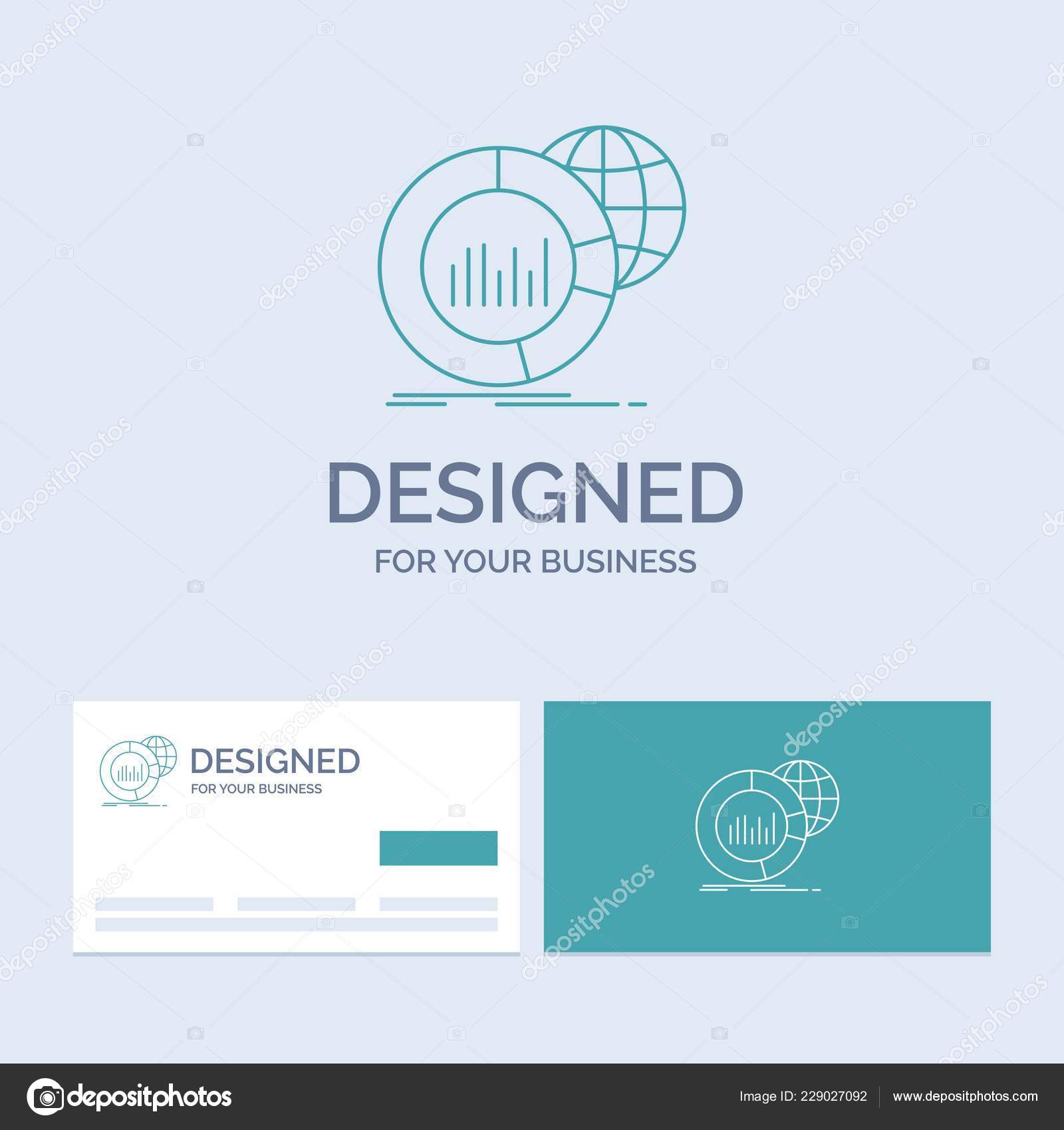 Big Chart Data World Infographic Business Logo Line Icon Symbol Stock ...