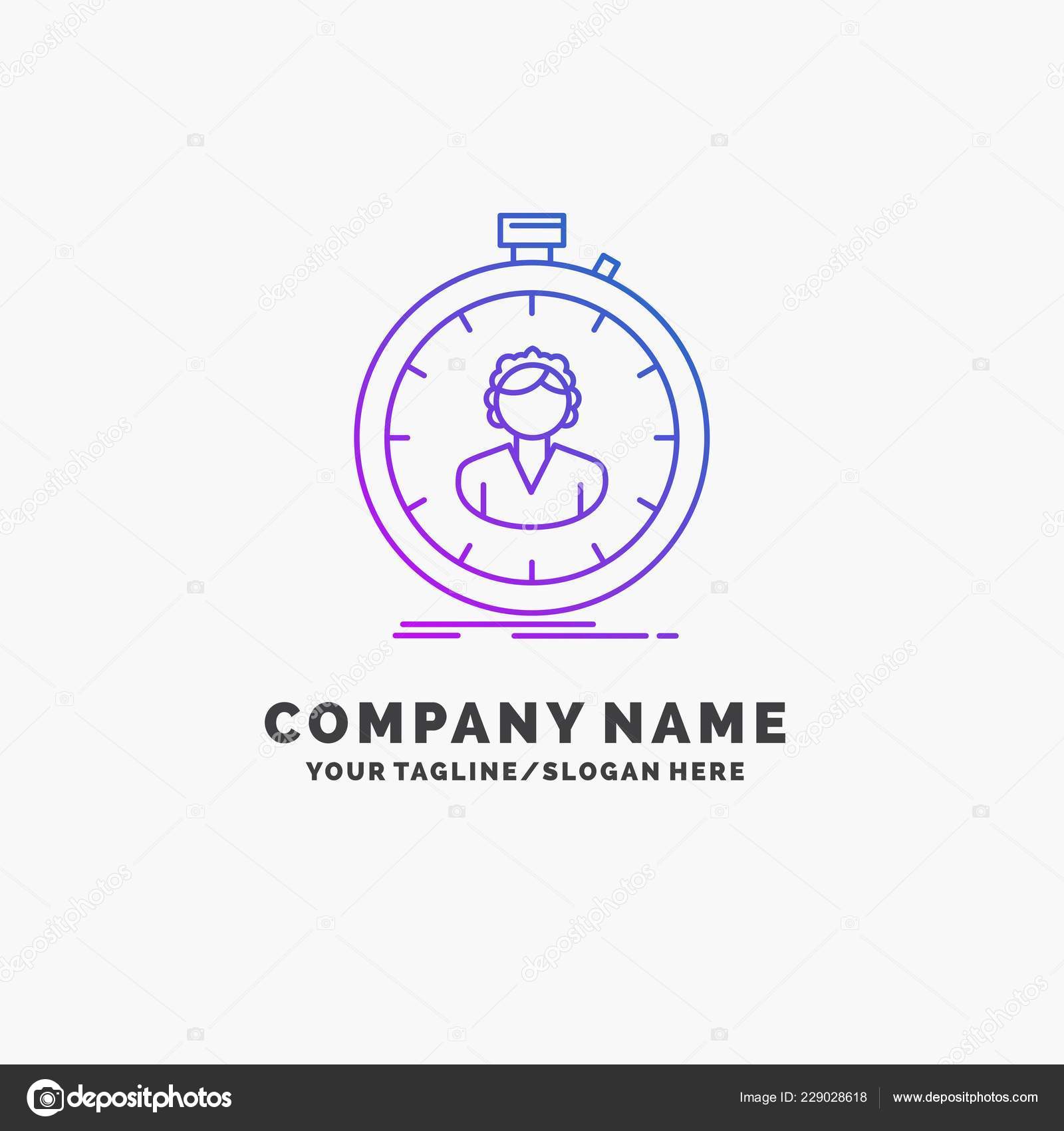 Fast Speed Stopwatch Timer Girl Purple Business Logo Template Place ...