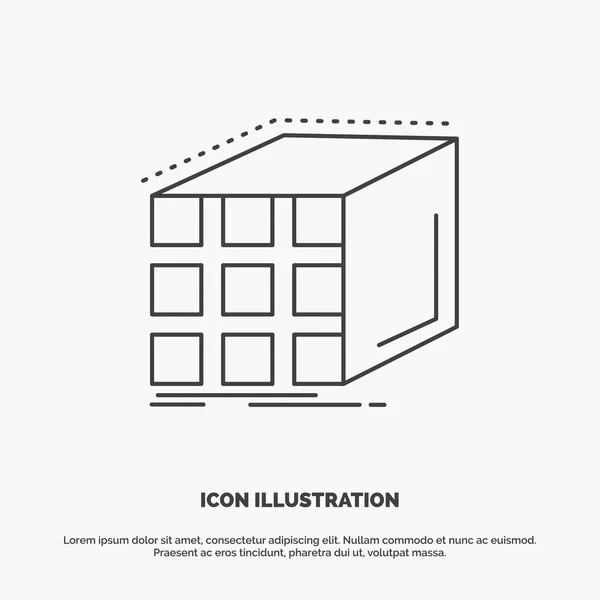 Abstract Aggregation Cube Dimensional Matrix Glyph Icon Stock Vector Image by ©Flatart #229030682