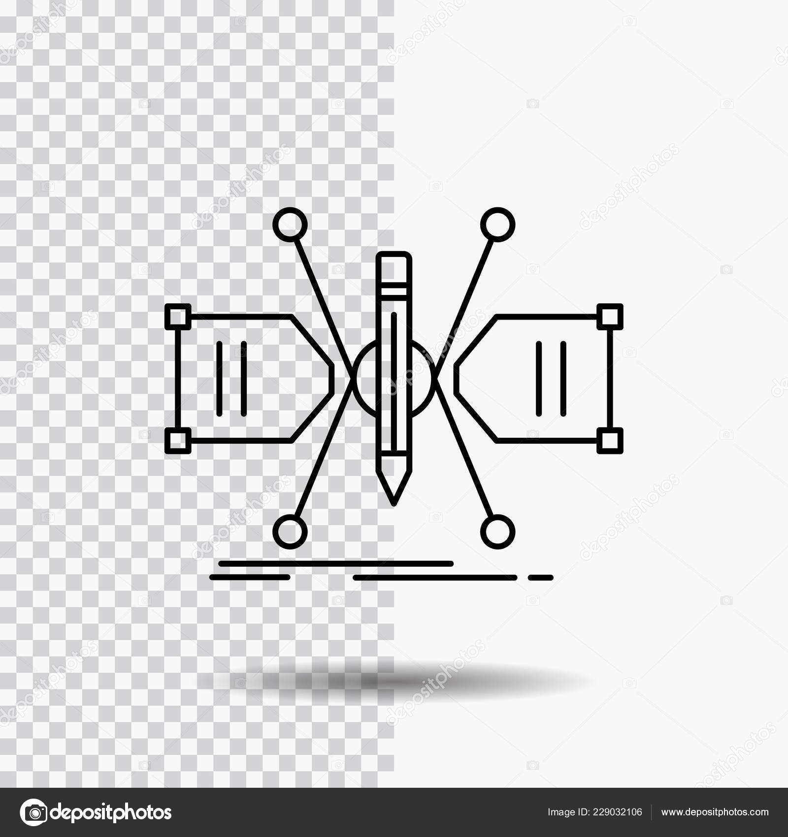 Architect Constructing Grid Sketch Structure Line Icon Transparent Background Black Stock Vector ...