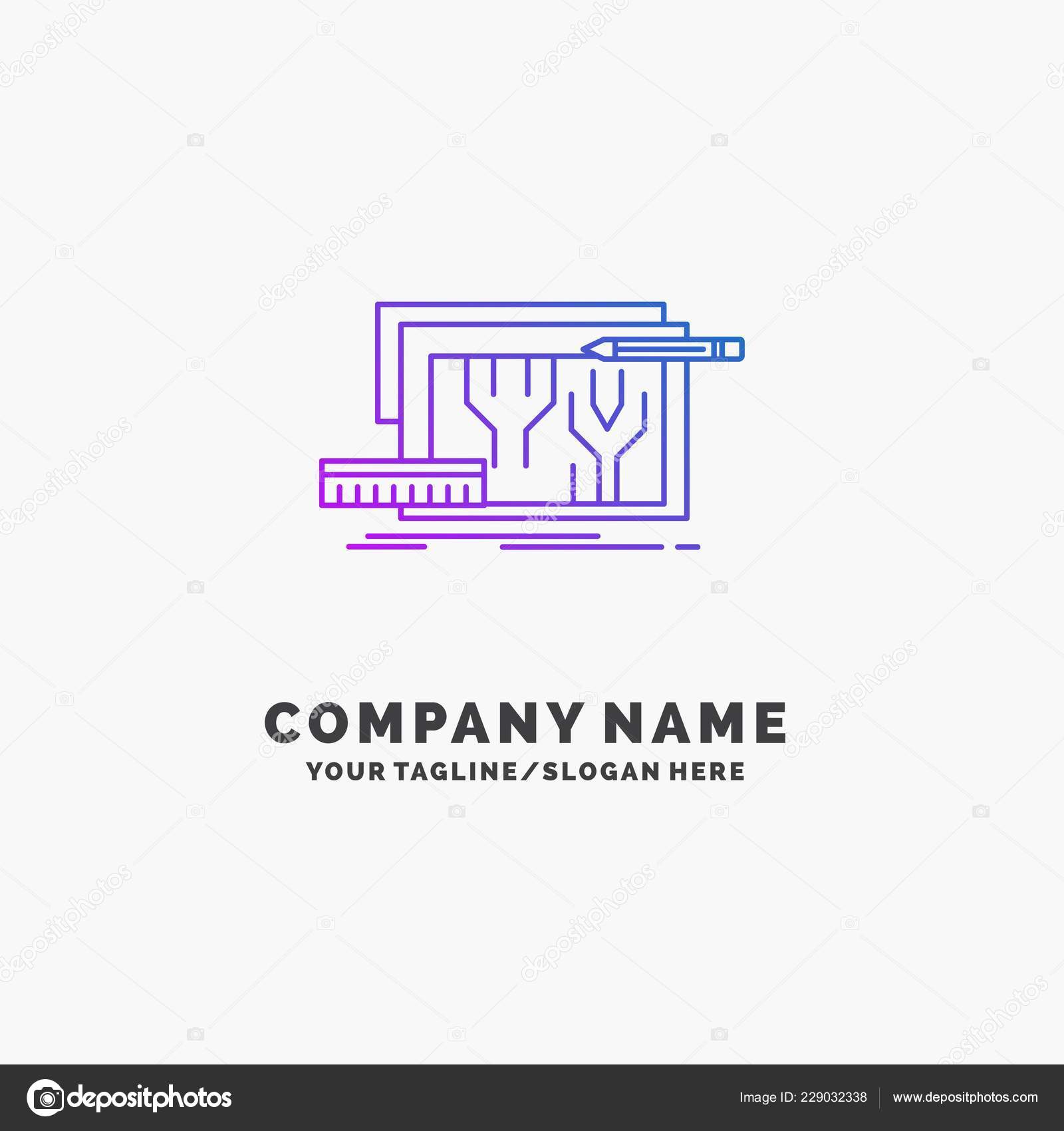 Architecture Blueprint Circuit Design Engineering Purple Business Logo ...