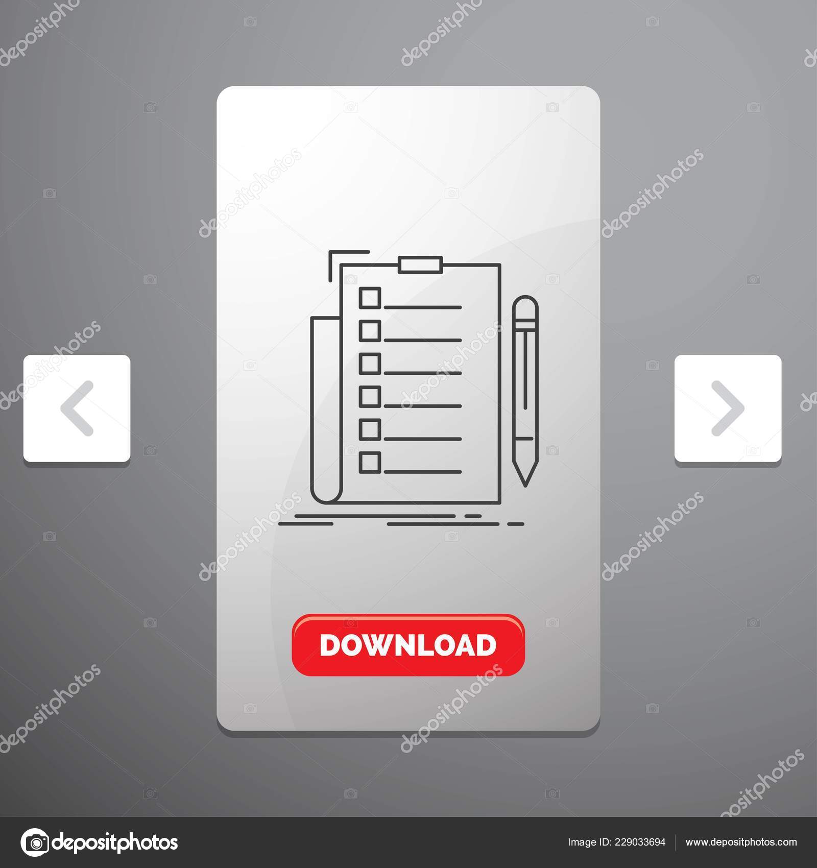 Expertise Checklist Check List Document Line Icon Carousal Pagination Slider Stock Vector Image ...