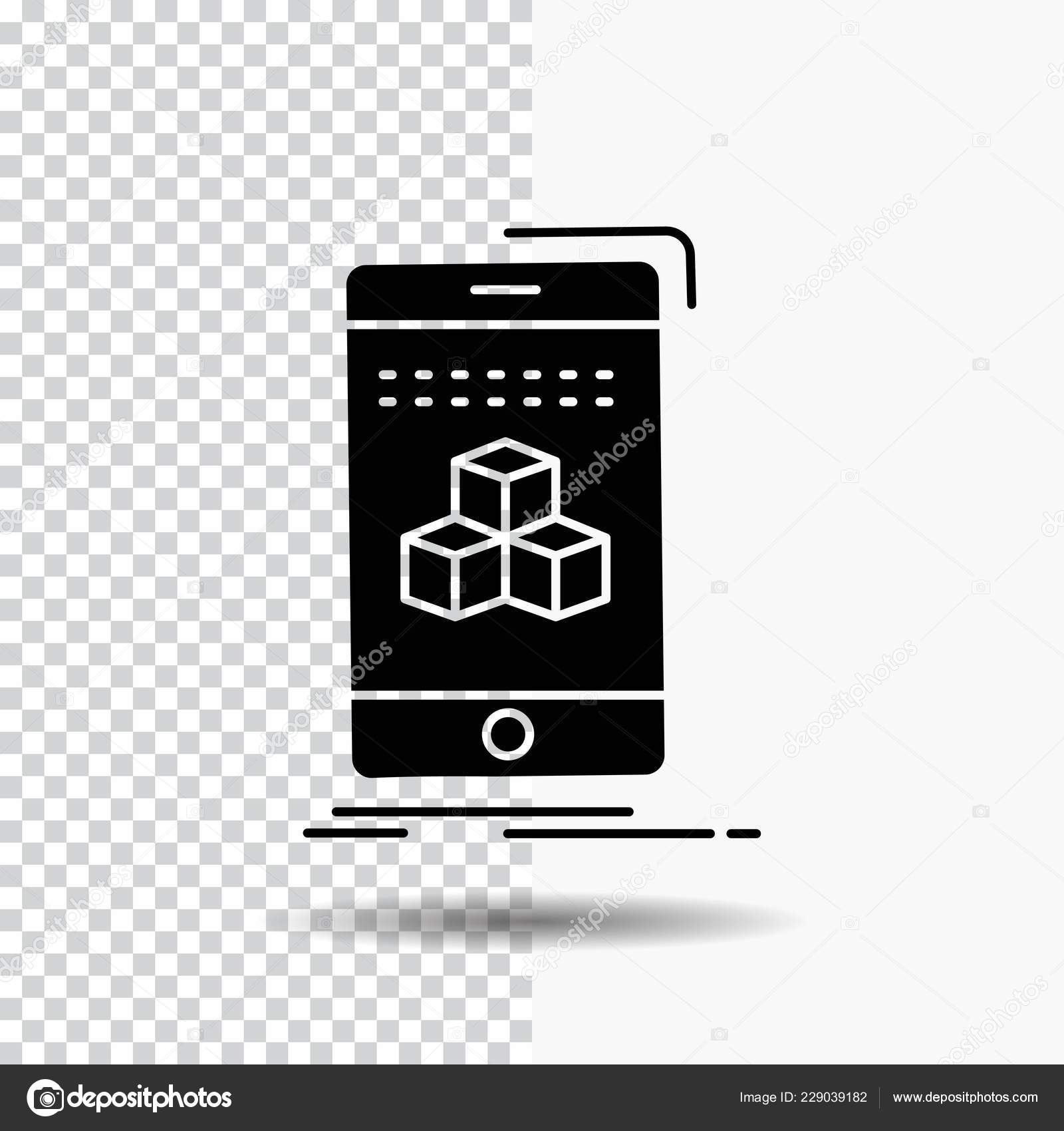 Box Cube Smartphone Product Glyph Icon Transparent Background Black ...