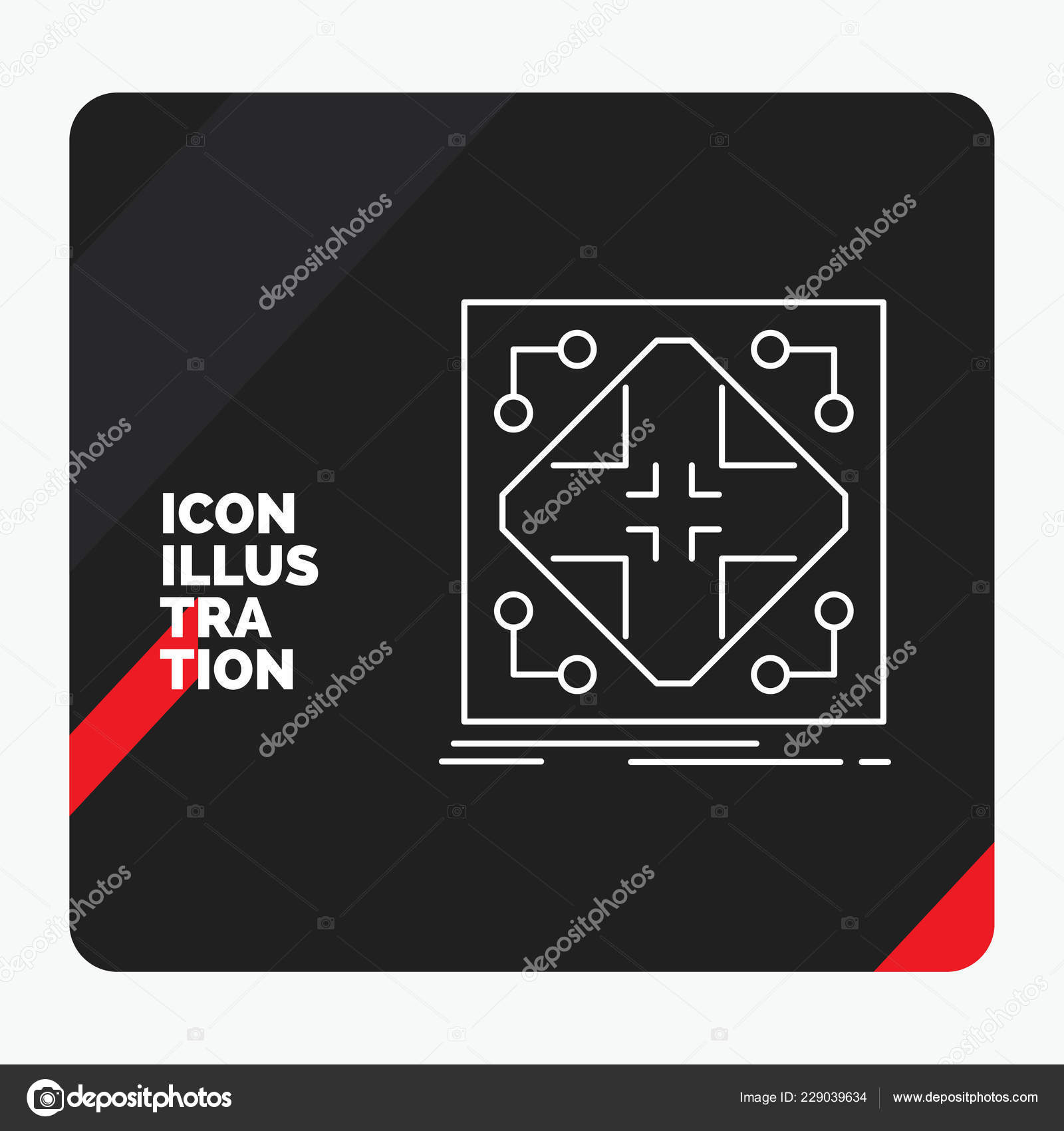 Red Black Creative Presentation Background Data Infrastructure Network Matrix Grid Stock Vector ...