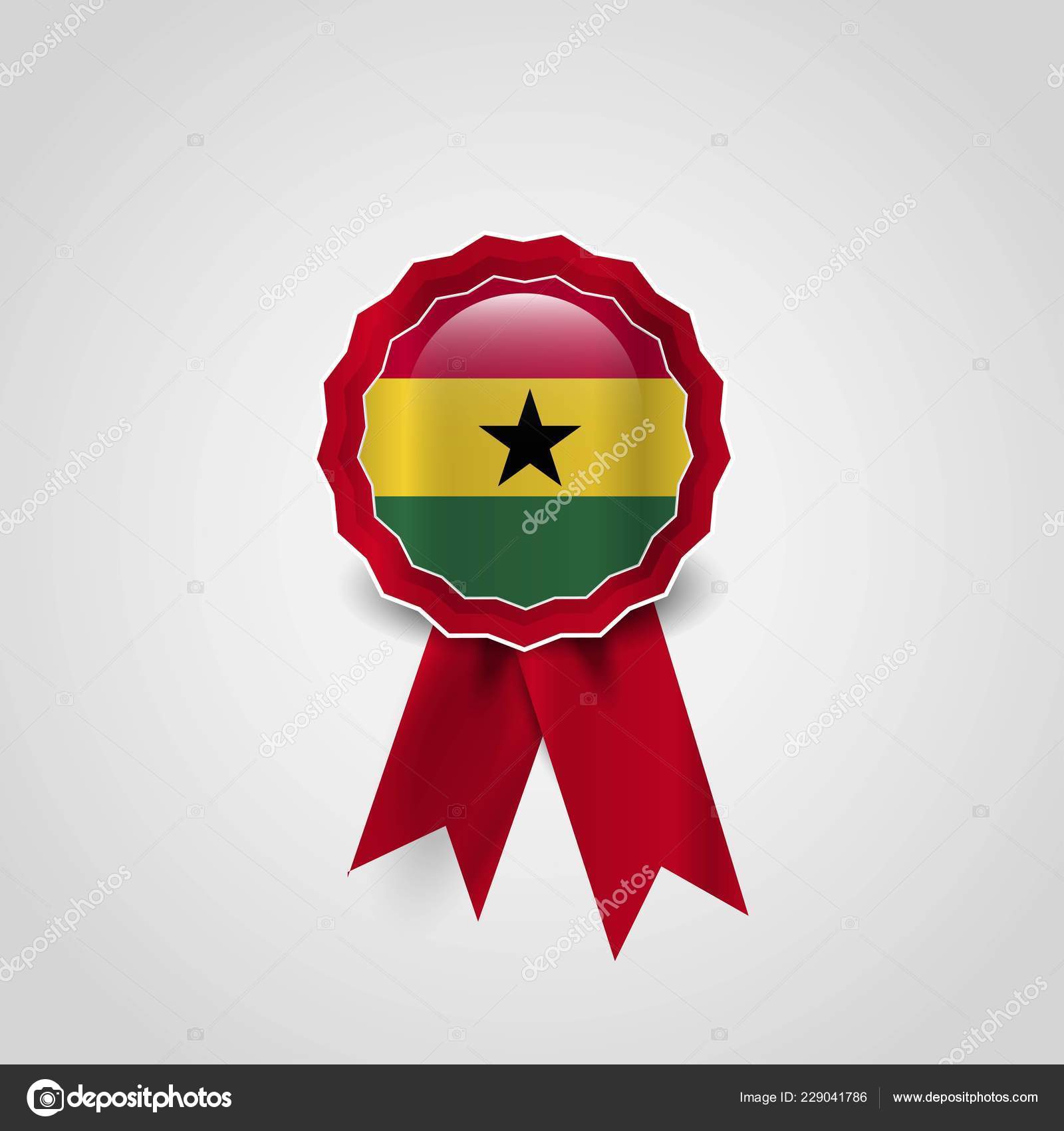 Ghana Flag Ribbon Banner Badge — Stock Vector © Flatart #229041786