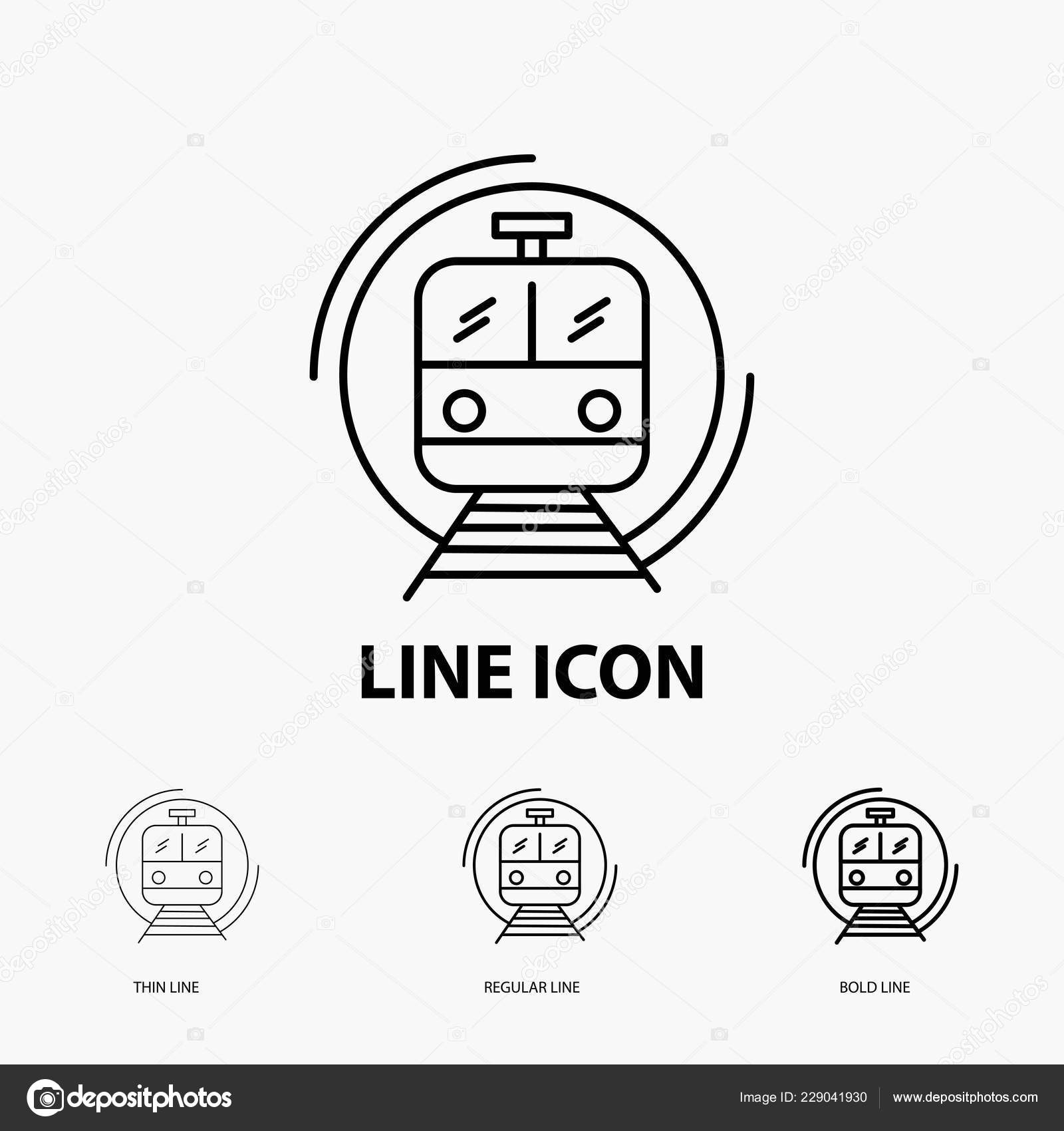 Metro Train Smart Public Transport Icon Thin Regular Bold Line Stock ...