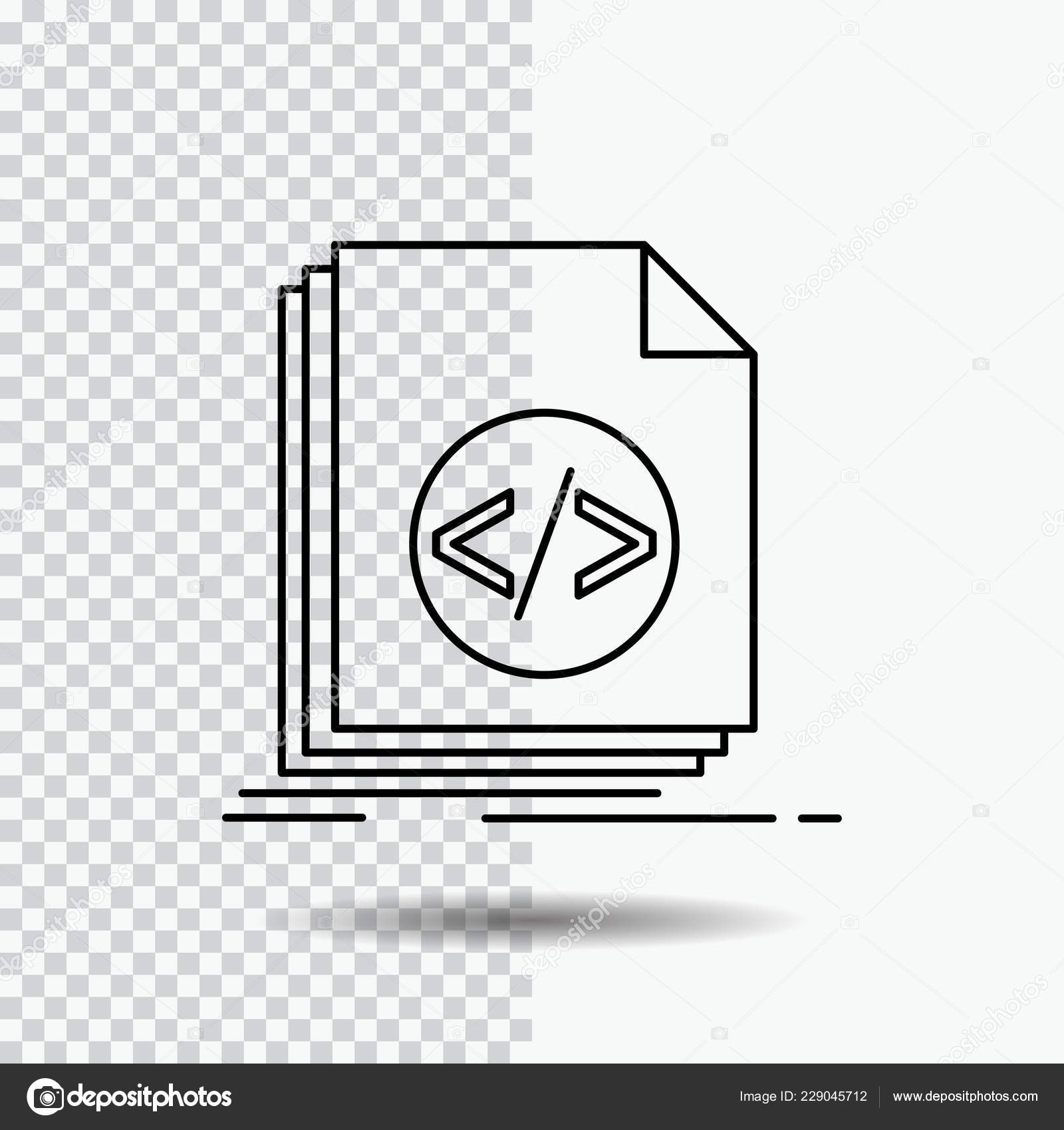 Código Codificación Archivo Programación Script Icono Línea Sobre Fondo ...