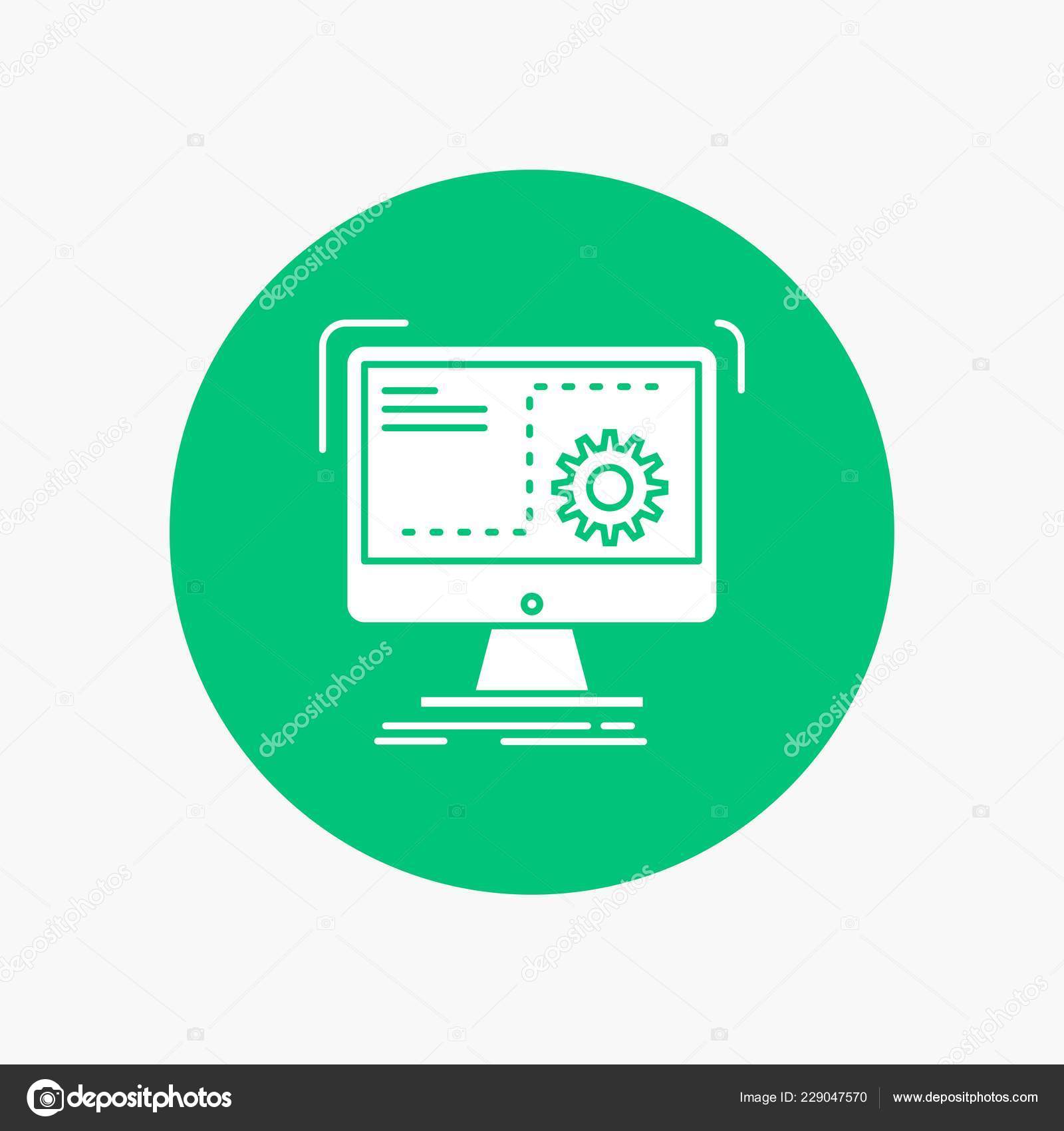 Command Computer Function Process Progress White Glyph Icon Circle Vector Stock Vector Image by ...