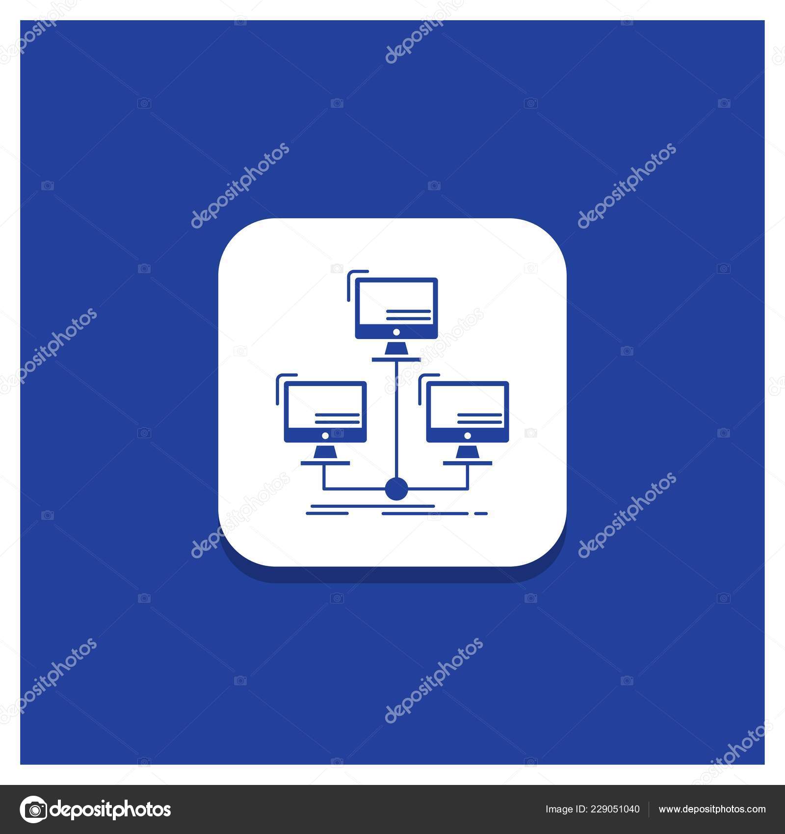 Blue Button Database Distributed Connection Network Computer Glyph Icon Stock Vector Image by ...