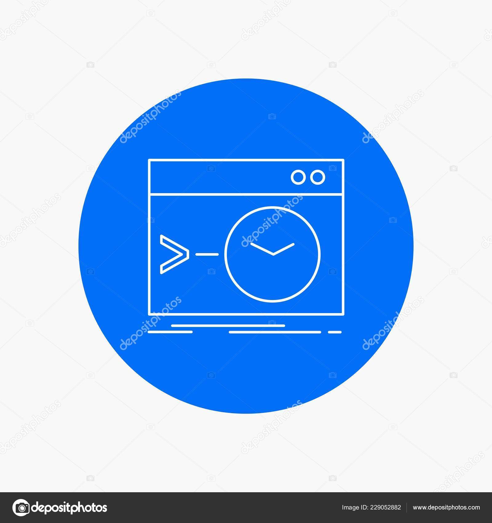 Administrador Comando Root Software Terminal Icono Línea Blanca Fondo ...