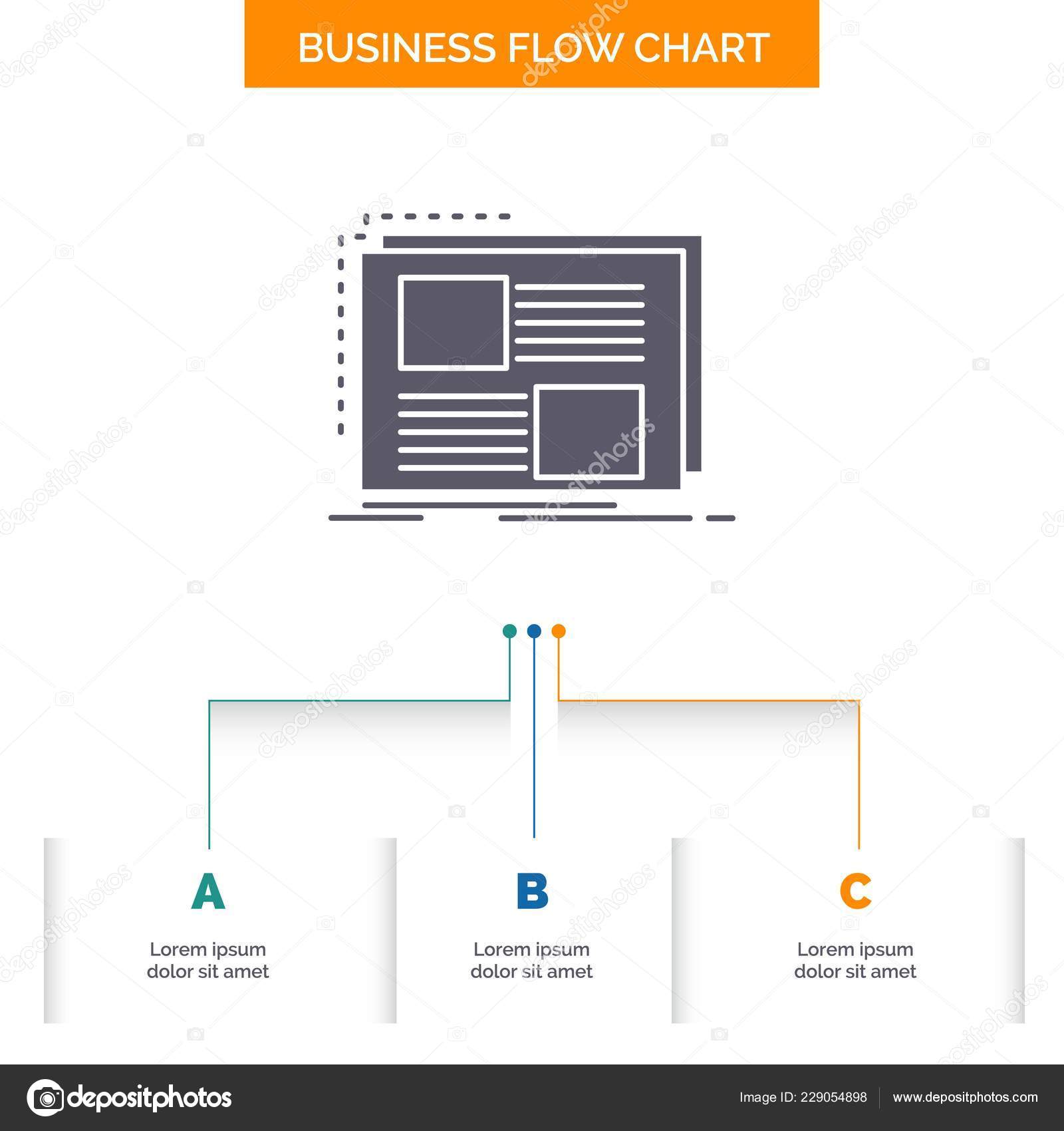 Content Design Frame Page Text Business Flow Chart Design Steps Stock ...