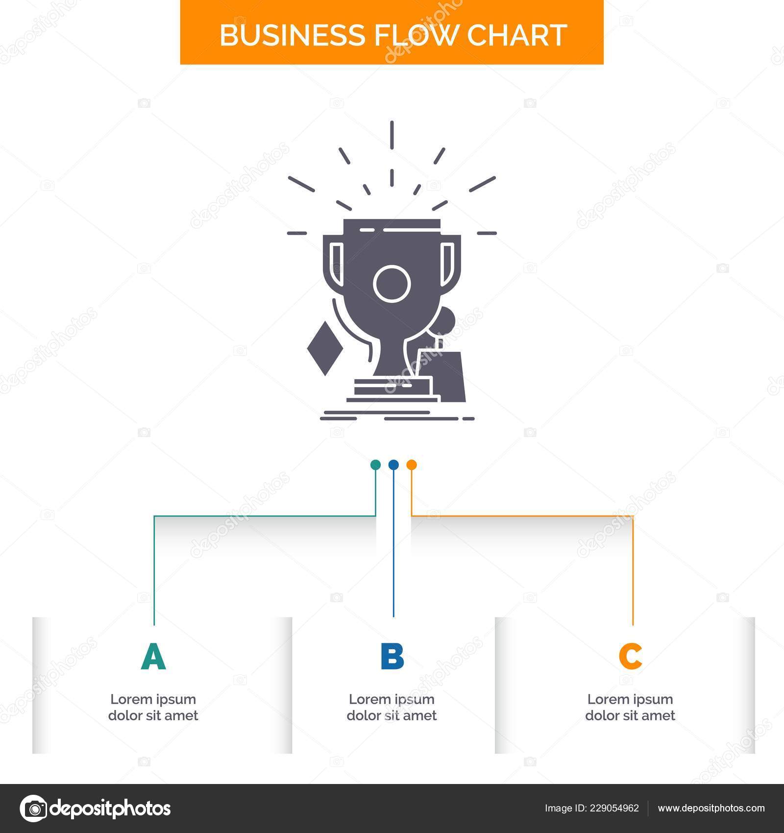 Awards Game Sport Trophies Winner Business Flow Chart Design Steps ...