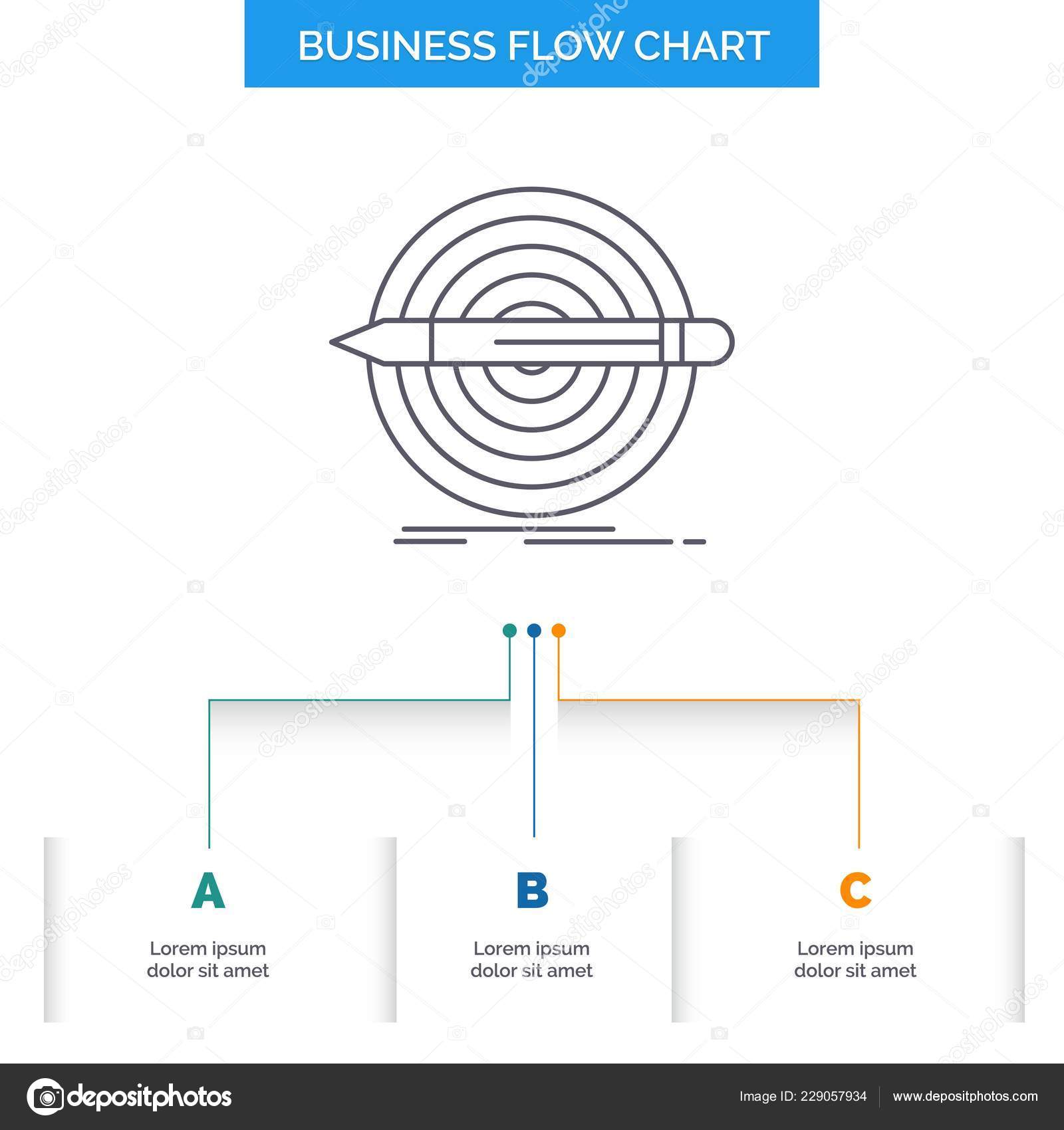 Design Goal Pencil Set Target Business Flow Chart Design Steps — Stock ...