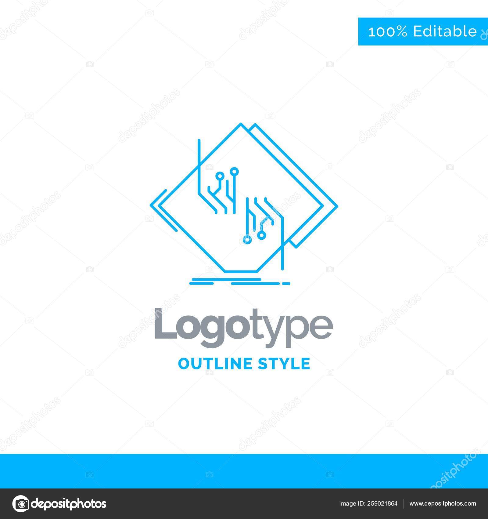 Blue Logo design for Board, chip, circuit, network, electronic. Stock ...