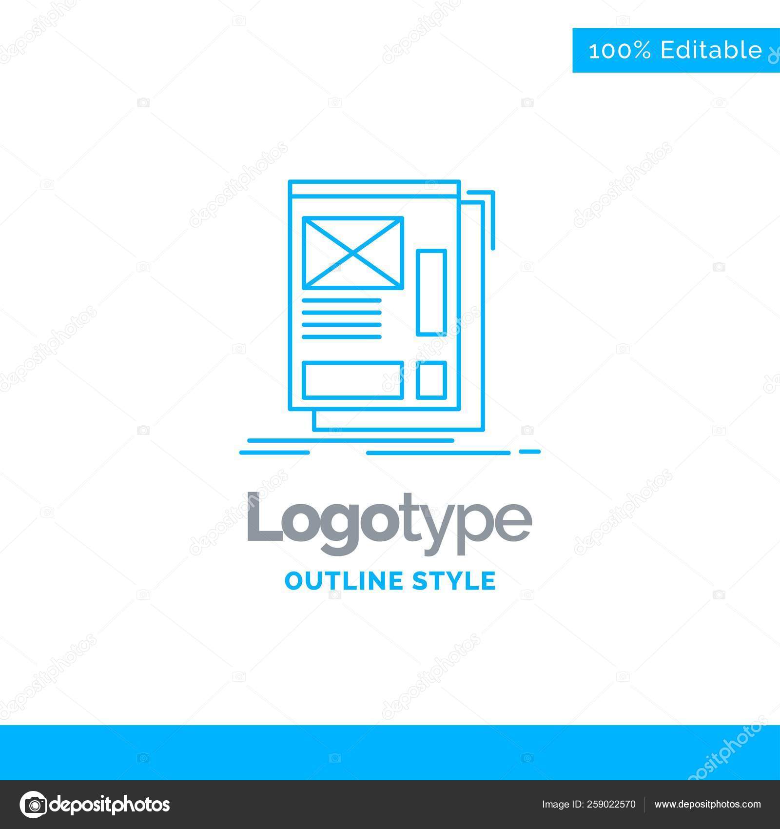 Blue Logo design for wire, framing, Web, Layout, Development. Bu Stock ...