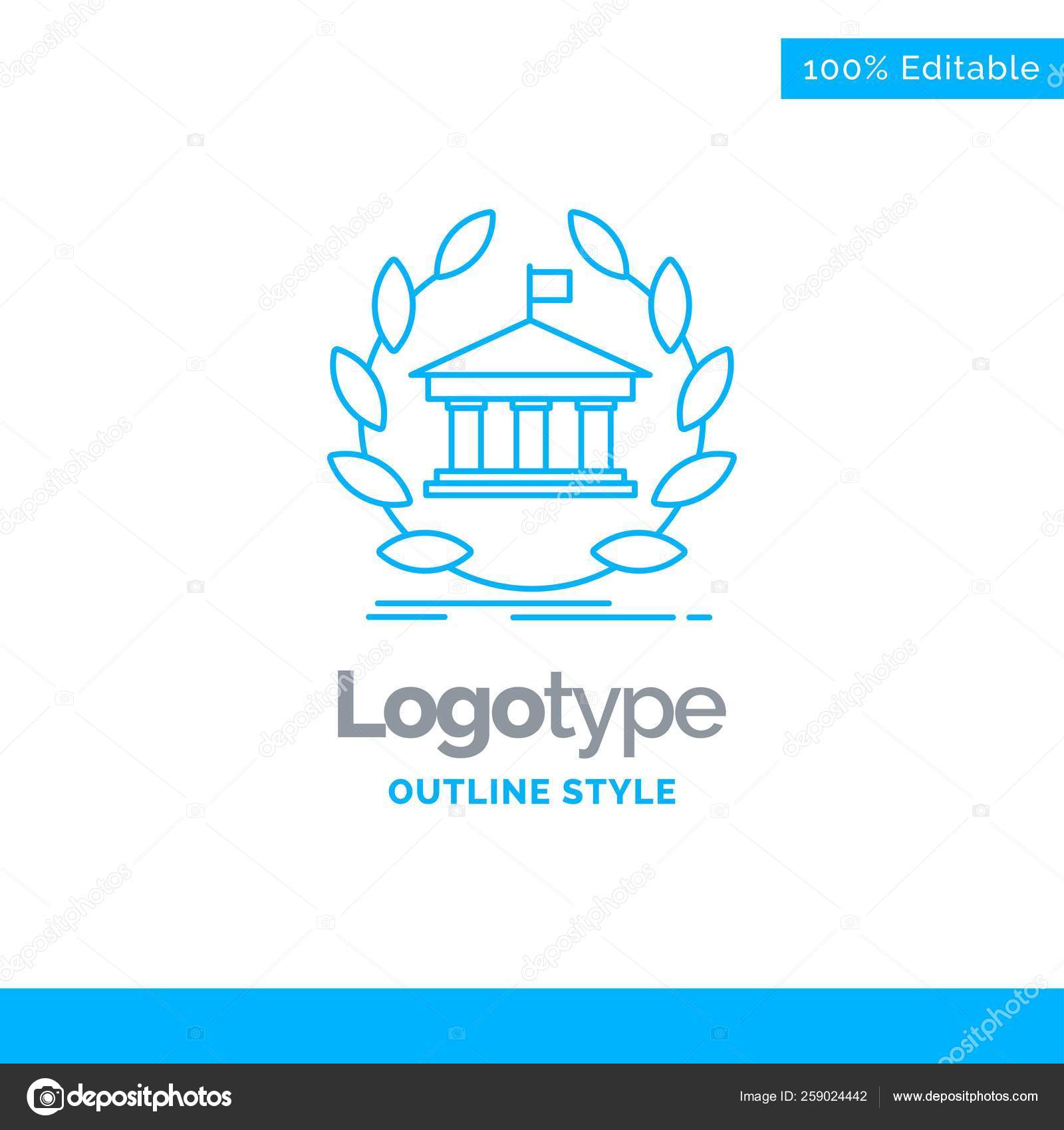 Blue Logo design for bank, banking, online, university, building Stock ...