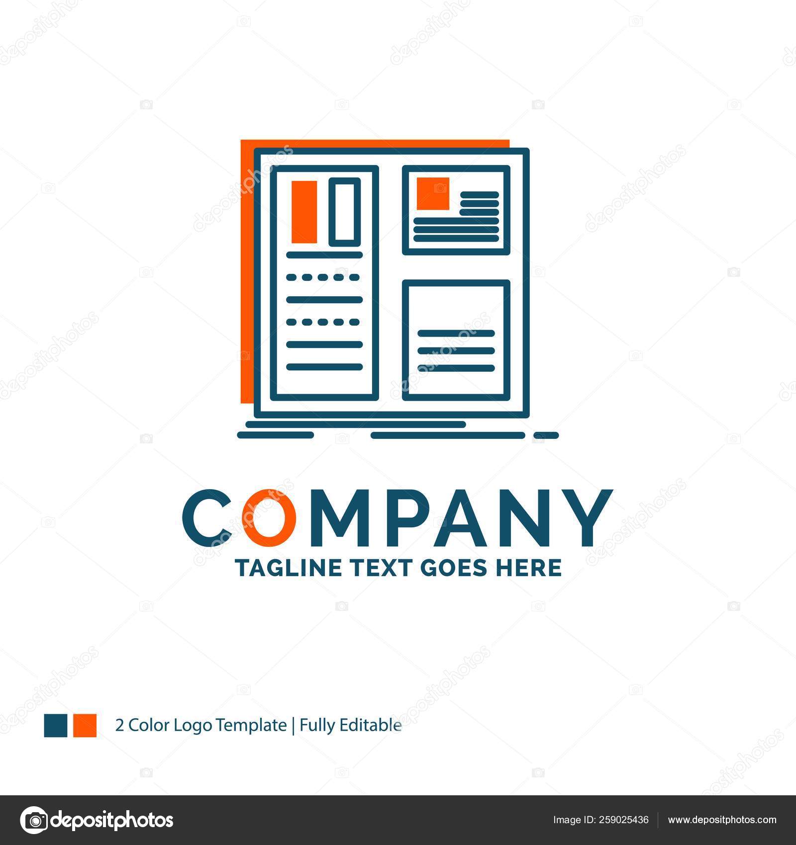 Design, grid, interface, layout, ui Logo Design. Blue and Orange Stock Vector Image by ©Flatart ...
