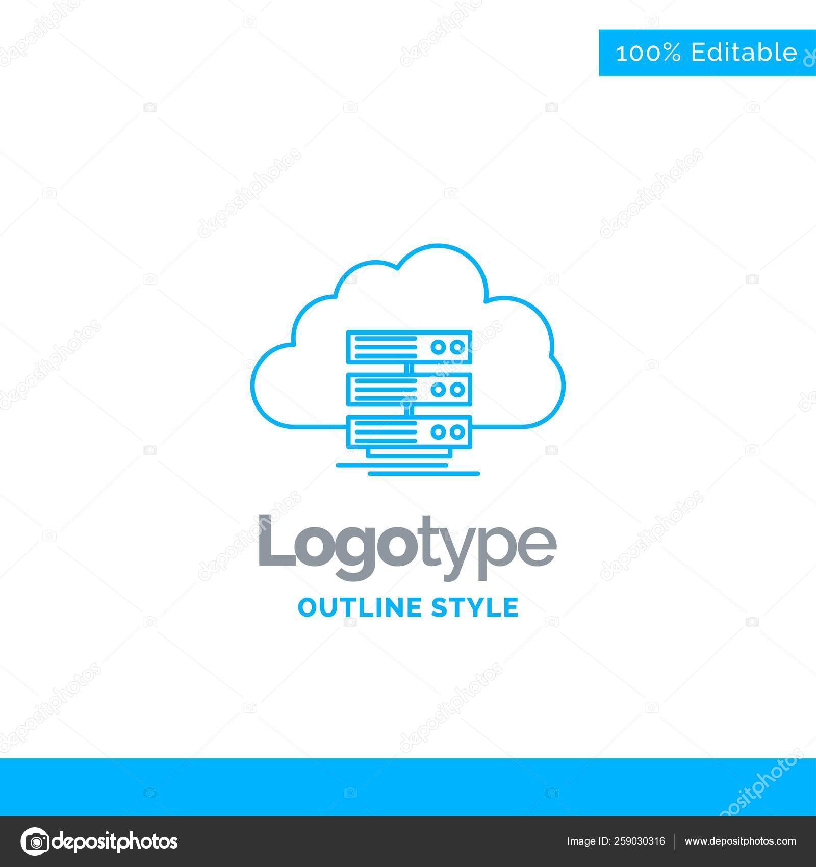Blue Logo design for cloud, storage, computing, data, flow. Busi Stock Vector by ©Flatart 259030316