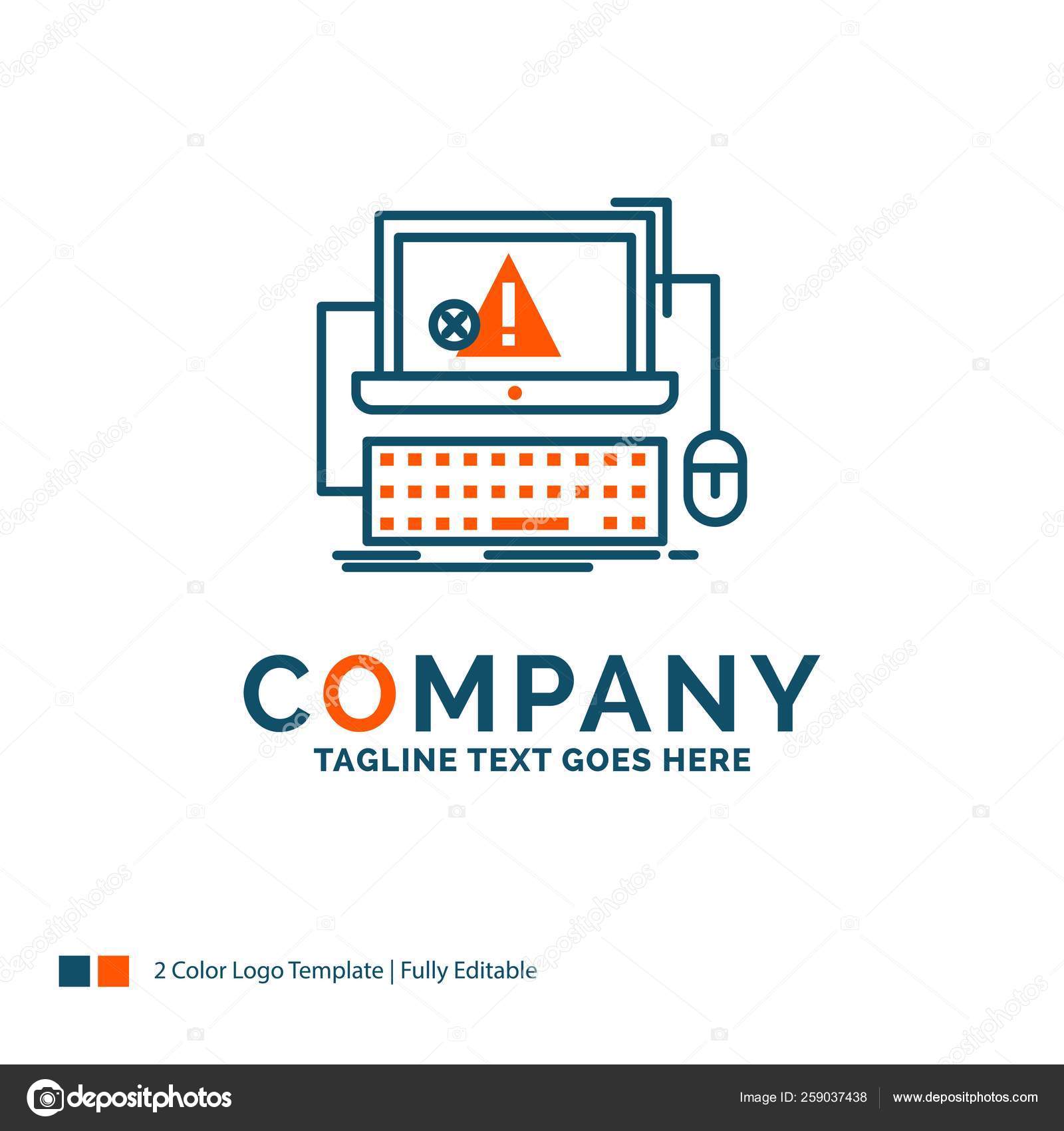 Computer, crash, error, failure, system Logo Design. Blue and Or Stock ...