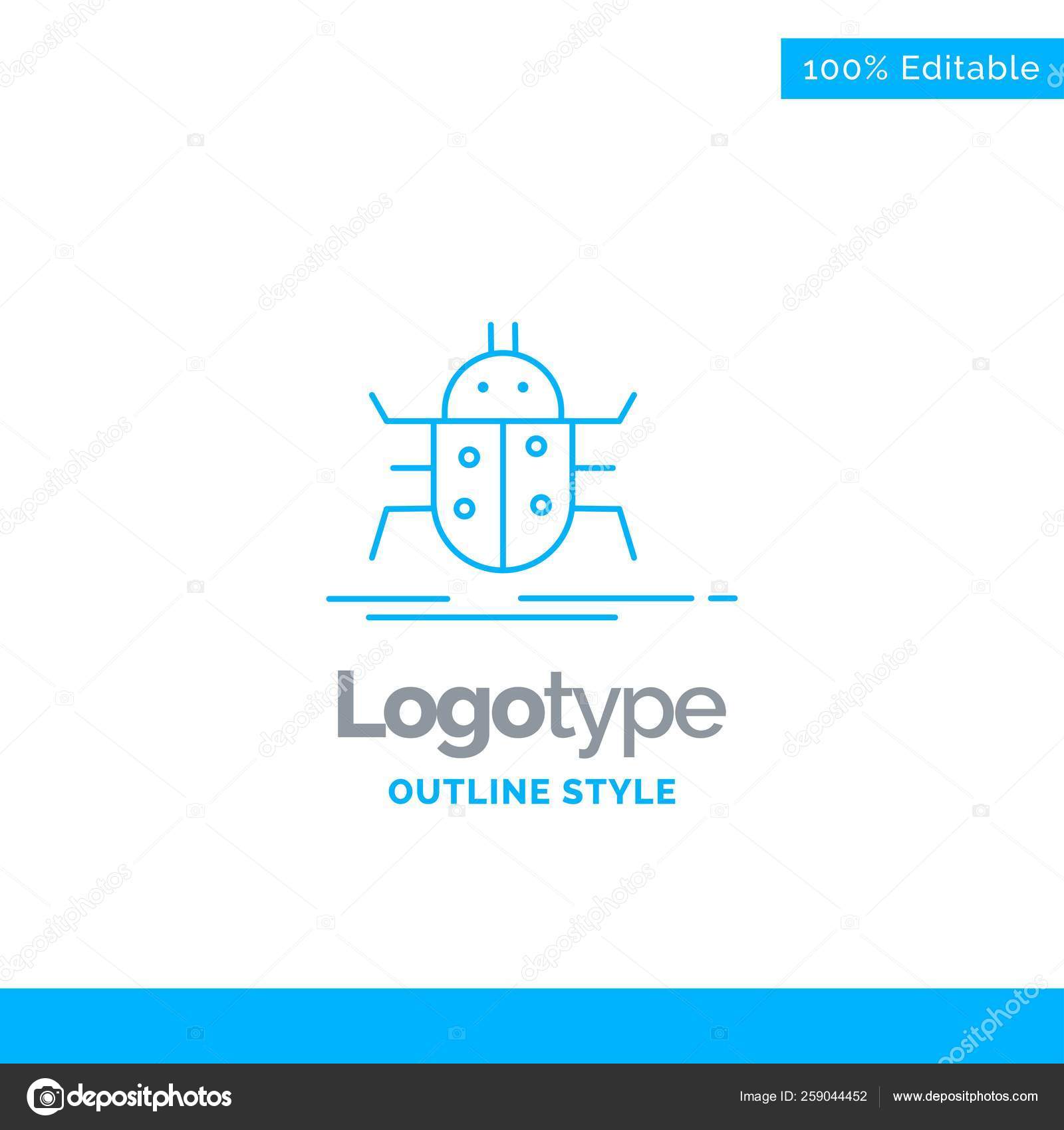 Blue Logo design for Bug, bugs, insect, testing, virus. Business Stock ...