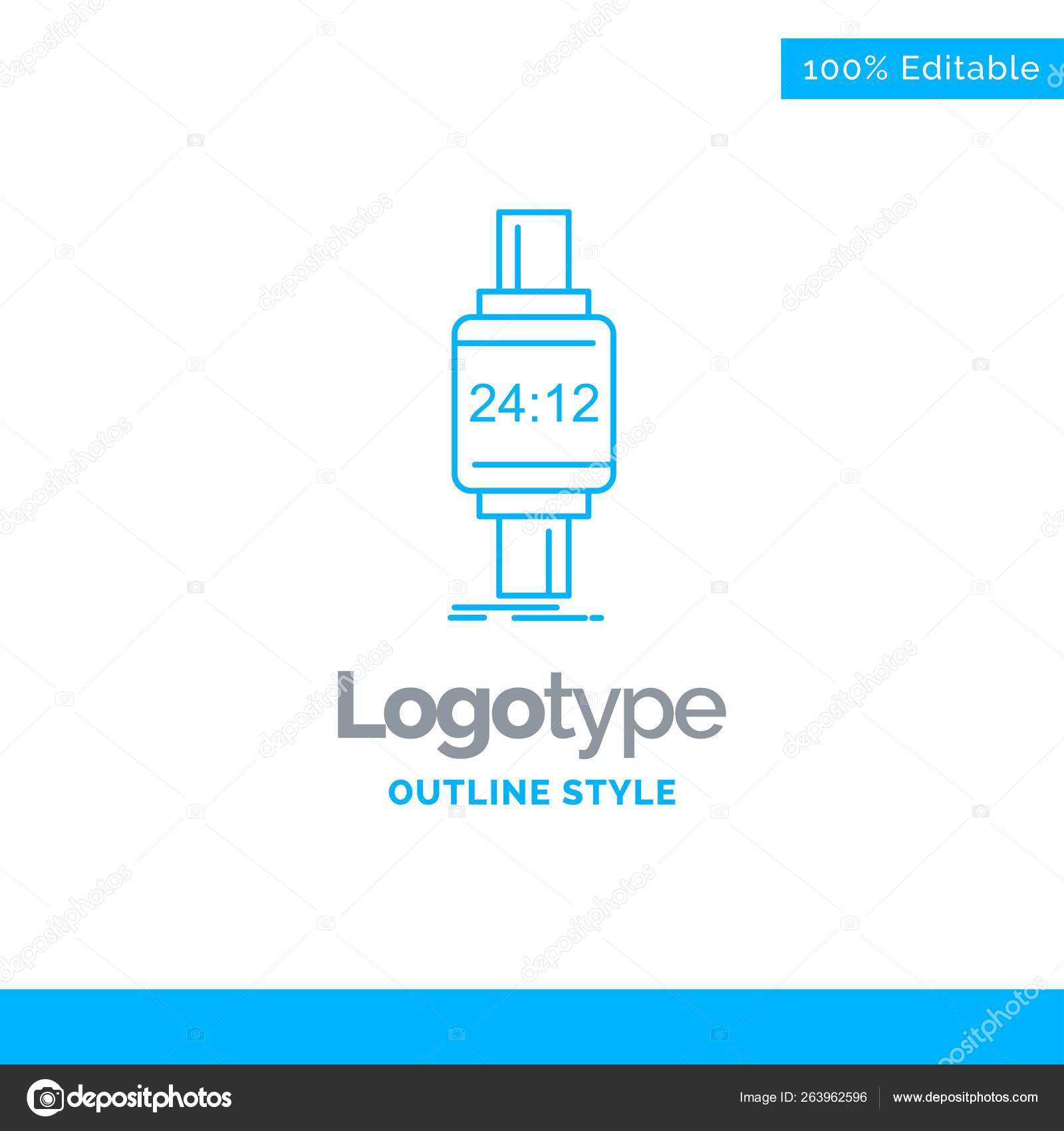 Blue Logo Design Smart Watch Smartwatch Watch Apple Android Business ...