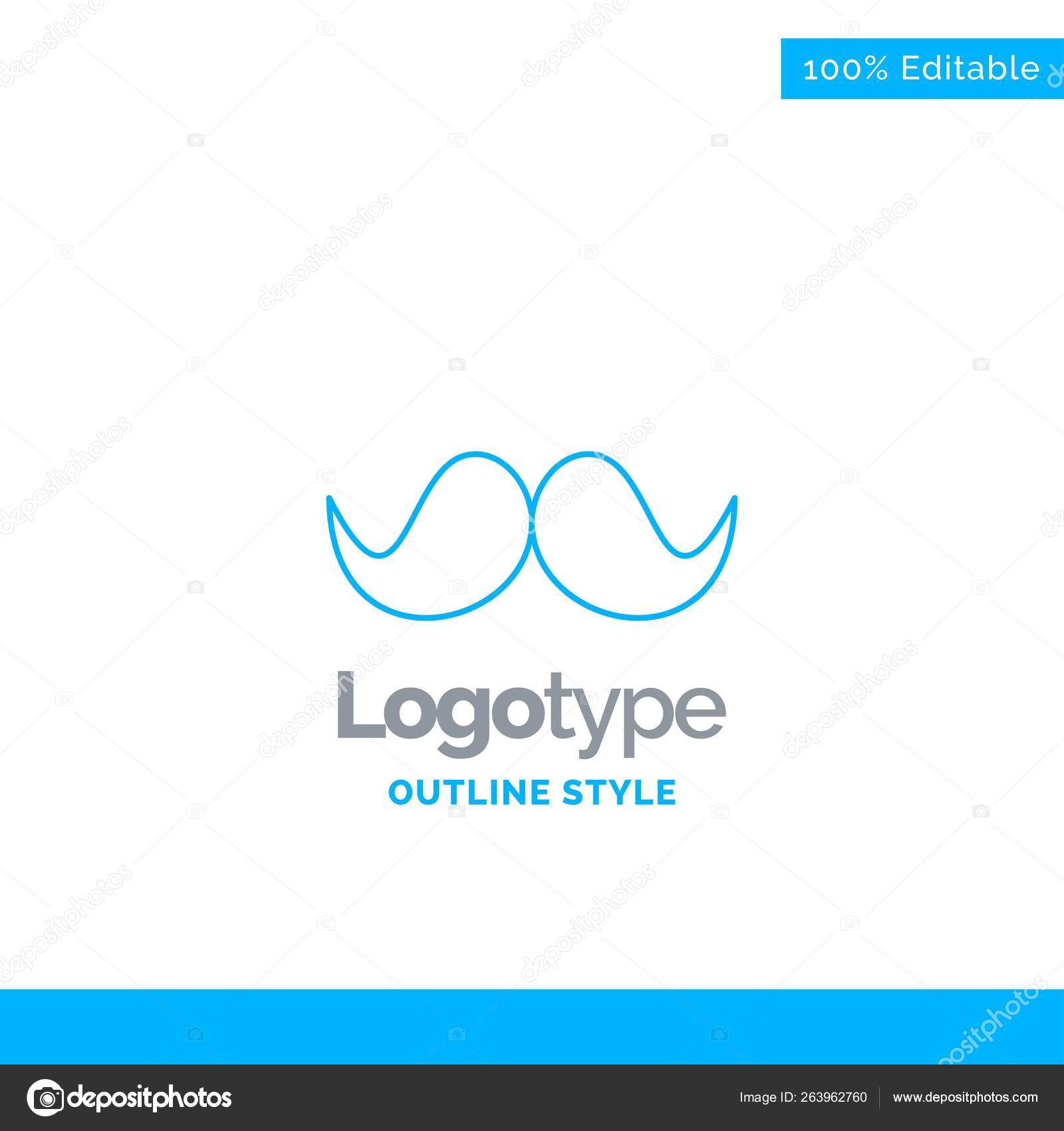 Blue Logo Design Moustache Hipster Movember Male Men Business Concept ...