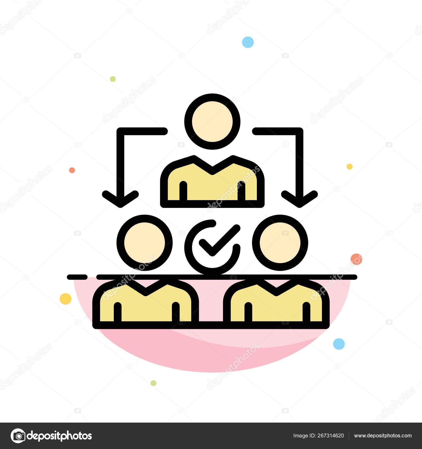 Assignment Delegate Delegating Distribution Abstract Flat Col Stock Vector Image By ©flatart