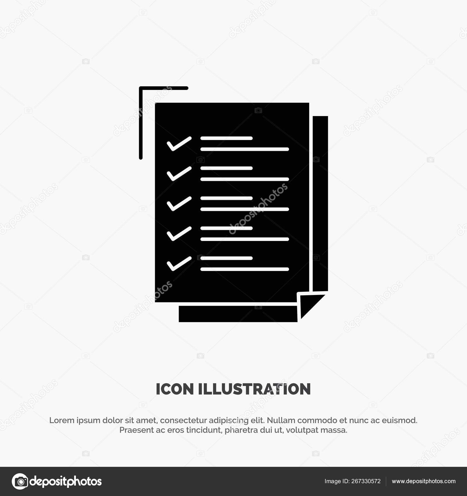 Checklist, To Do List, Work Task, Notepad solid Glyph Icon vecto Stock Vector Image by ©Flatart ...
