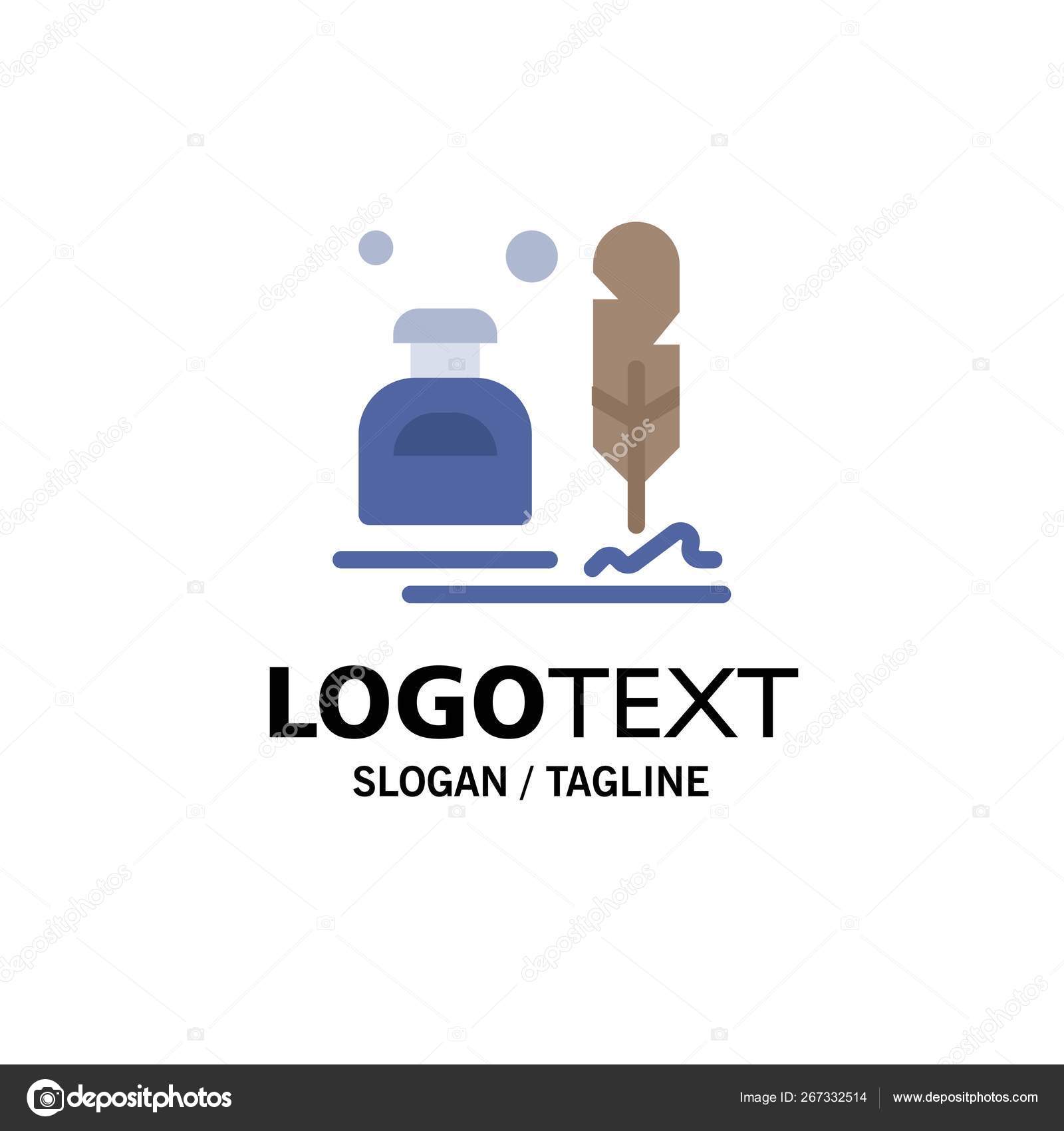 Ink, Erite, Fur, Letter, Office, Business Logo Template. Flat Co Stock ...