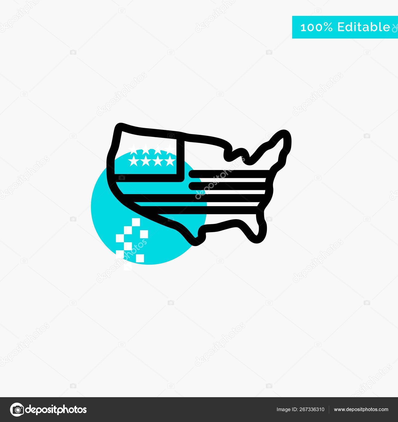 American, Map, Thanksgiving, Usa turquoise highlight circle poin Stock ...