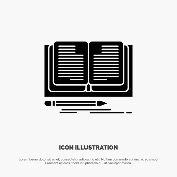 Book, Novel, Story, Writing, Theory solid Glyph Icon vector Stock ...