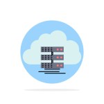 Cloud, storage, computing, data, flow Flat Color Icon Vector Stock ...