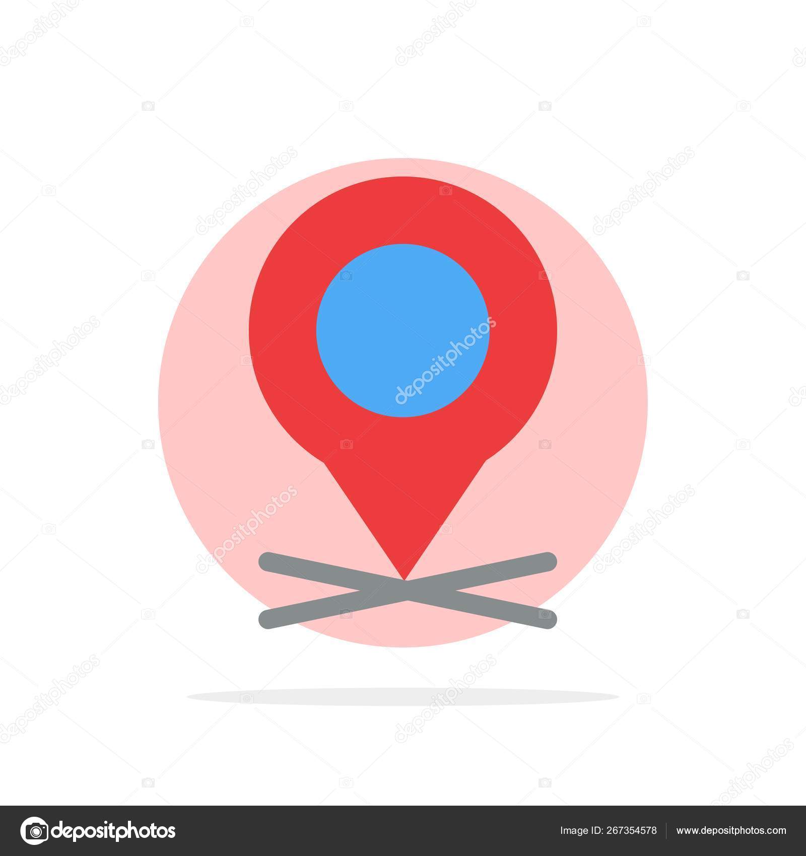 Location, Map, Pointer, Pin Abstract Circle Background Flat colo Stock Vector by ©Flatart 267354578