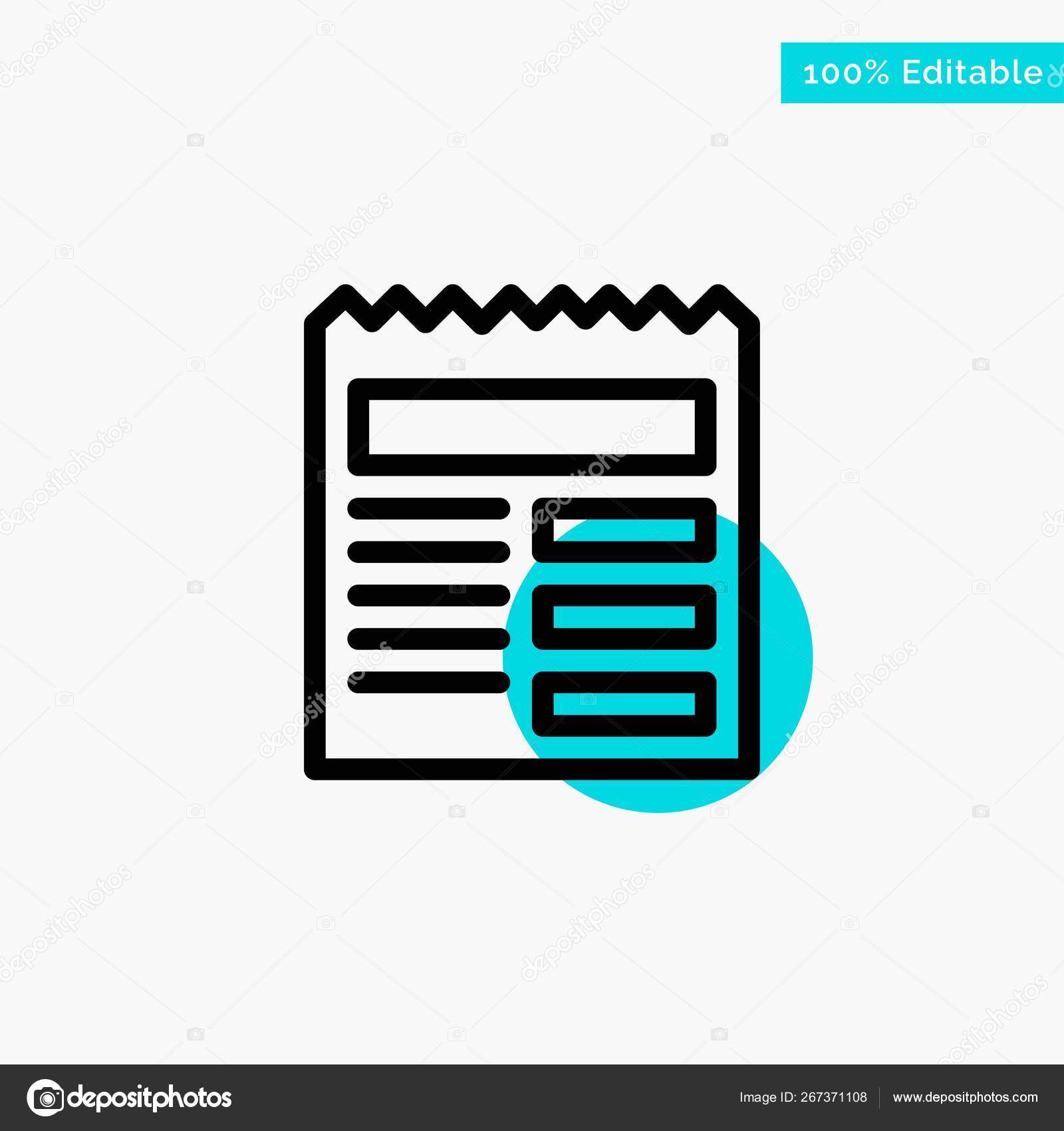 Document, Text, Basic, Ui turquoise highlight circle point Vecto Stock ...