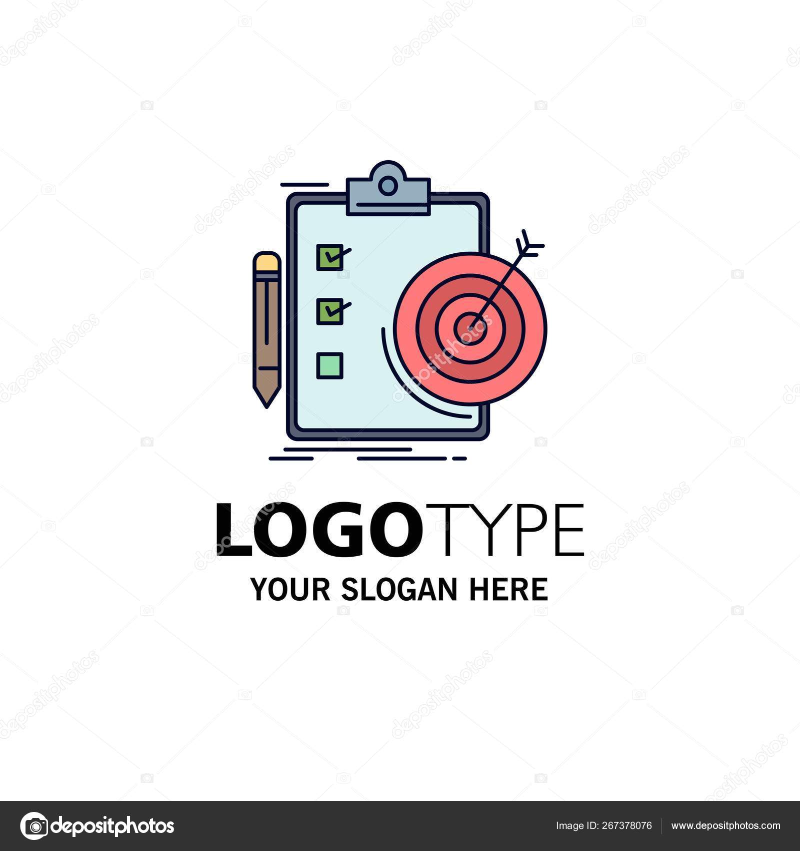 Goals, report, analytics, target, achievement Flat Color Icon Ve Stock ...