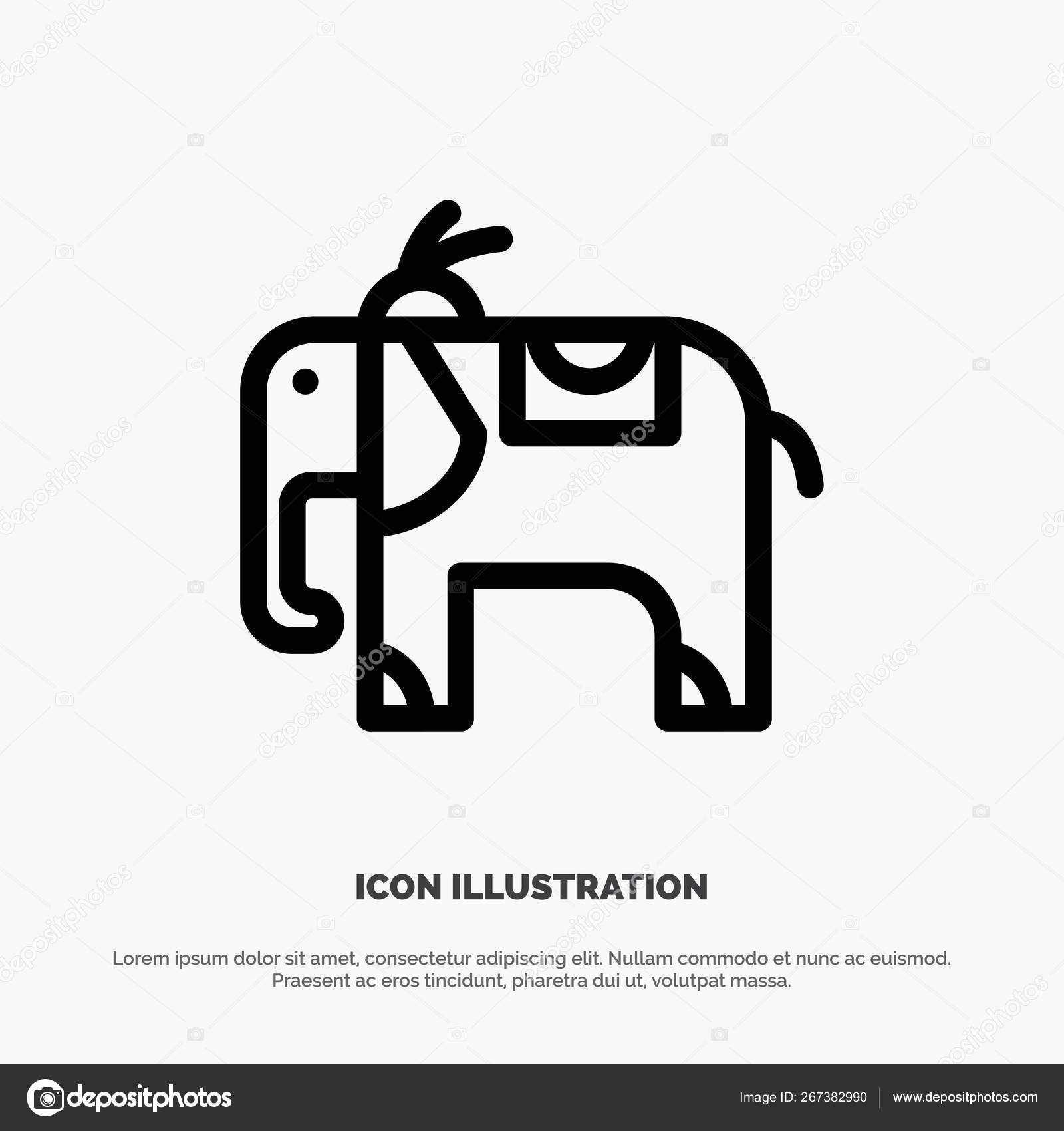 Elephant, Animal Vector Line Icon Stock Vector by ©Flatart 267382990
