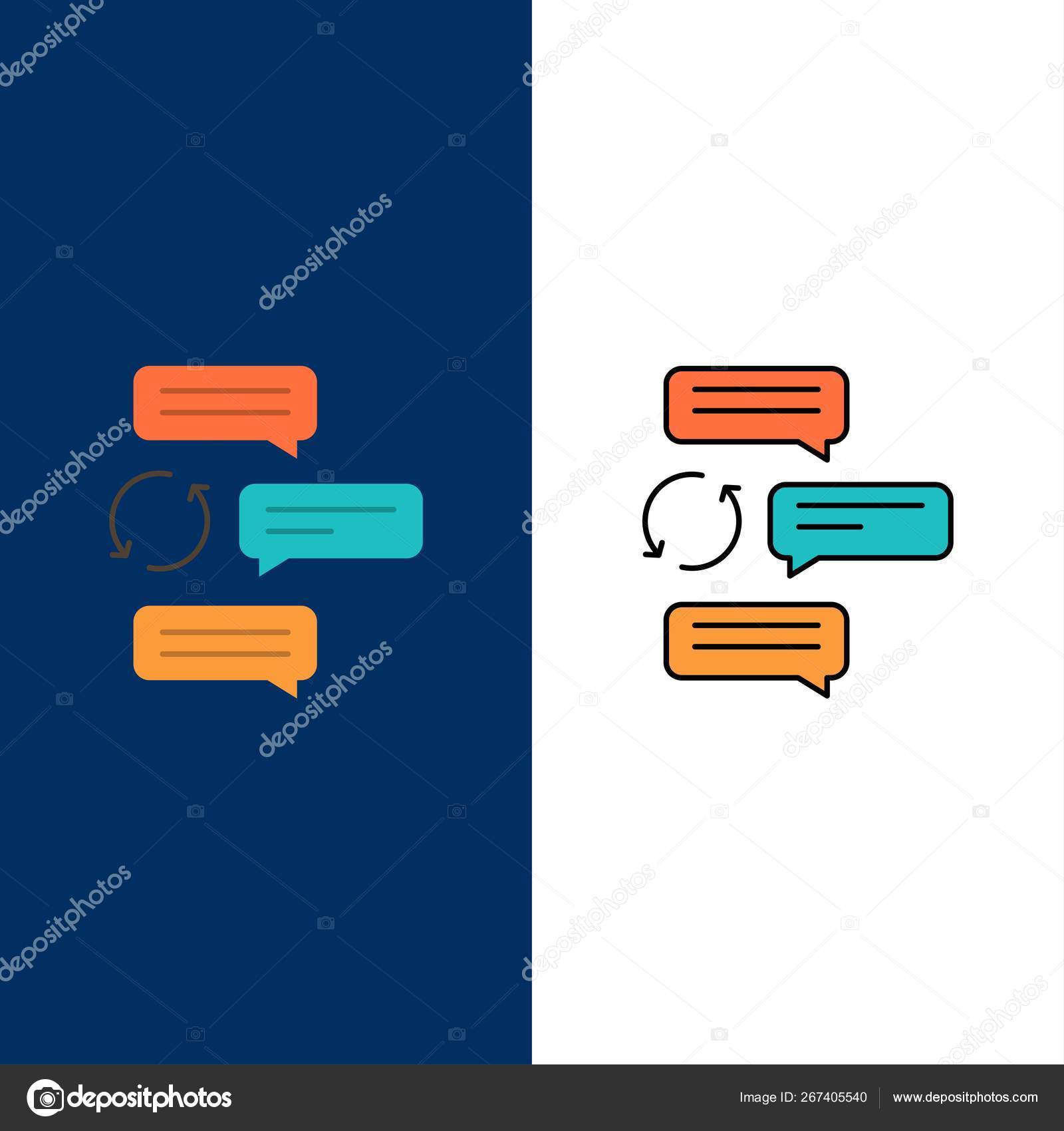 Chat, Chatear, Conversación, Diálogo, Auto, Iconos de Robots. Plano ...