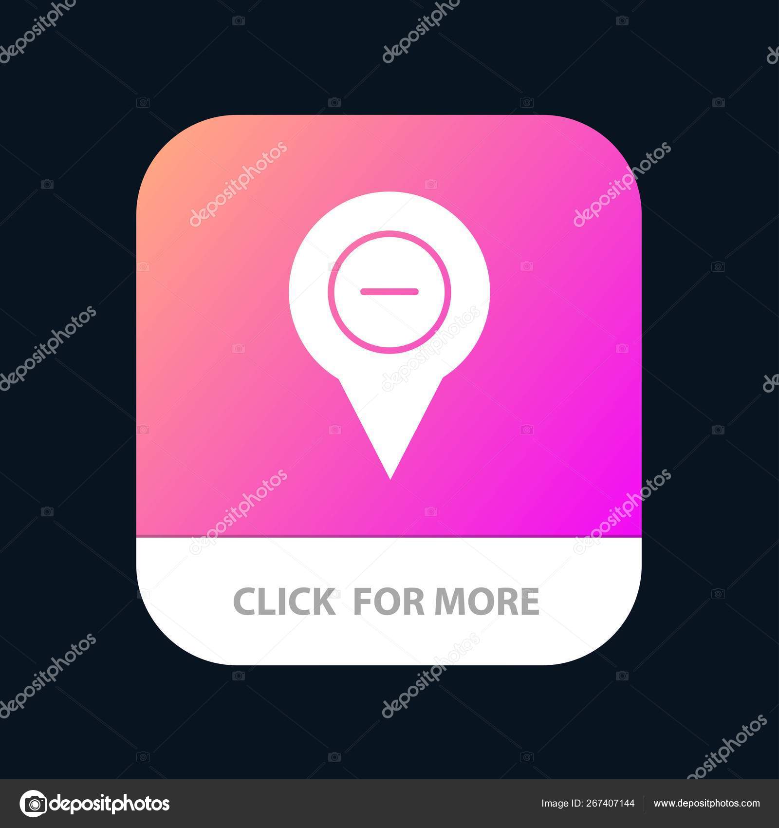 Location, Map, Navigation, Pin, minus Mobile App Button. Android Stock Vector Image by ©Flatart ...