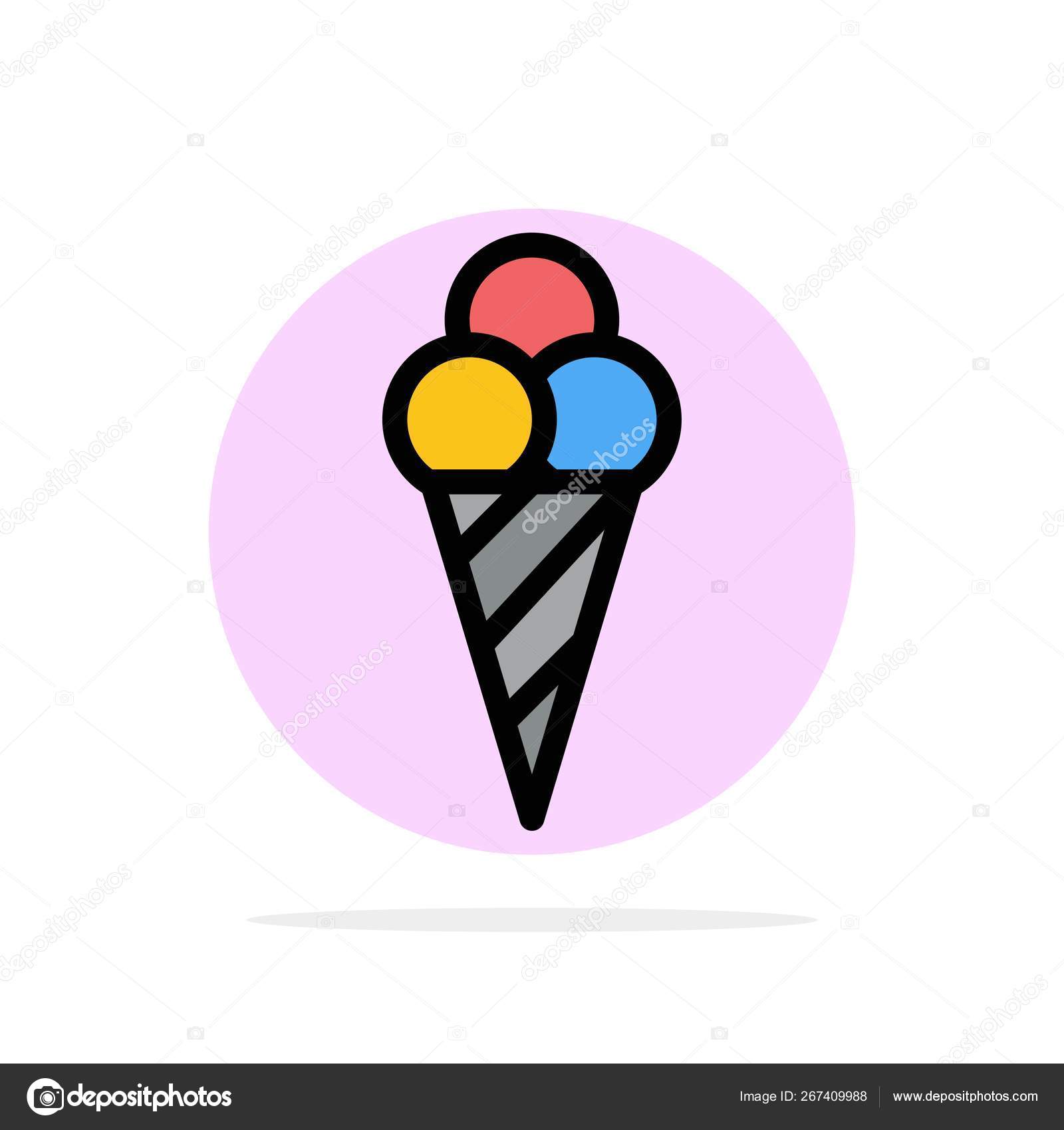 Beach, Ice Cream, Cone Abstract Circle Background Flat color Ico Stock ...