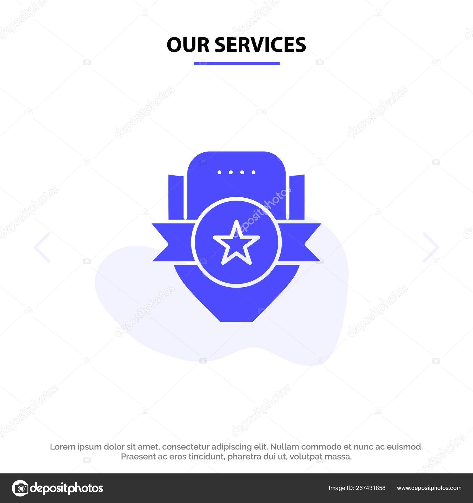 Our Services Badge, Club, Emblem, Shield, Sport Solid Glyph Icon Stock ...