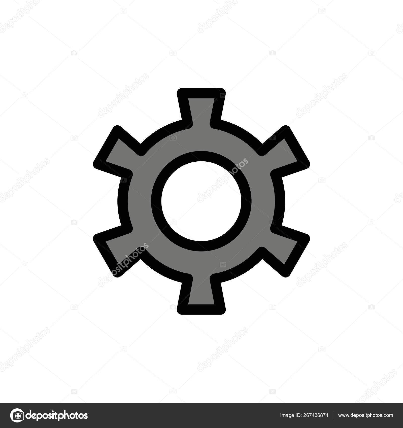 Cog, Gear, Setting Flat Color Icon. Vector icon banner Template Stock ...