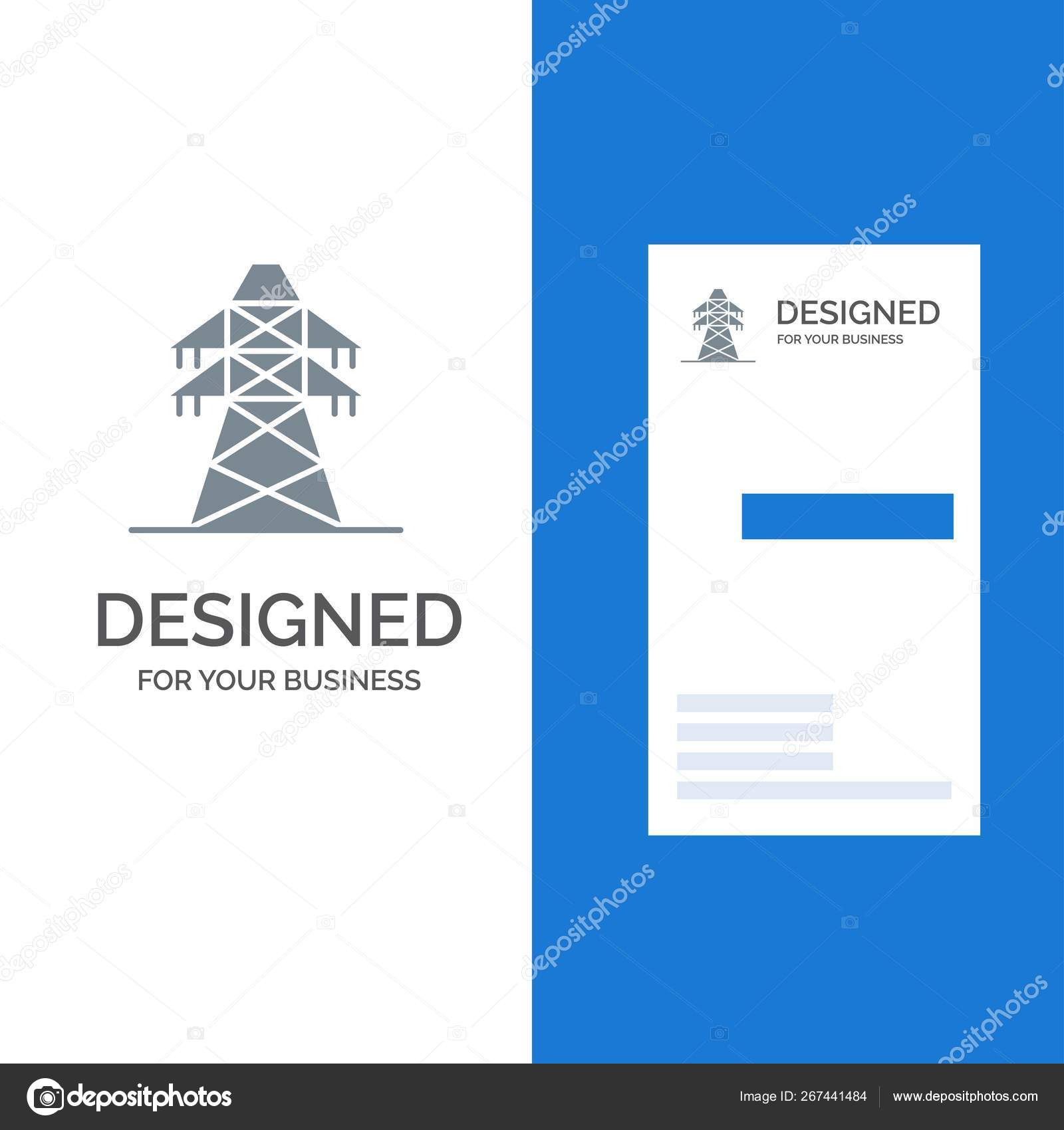 Electrical, Energy, Transmission, Transmission Tower Grey Logo D Stock ...