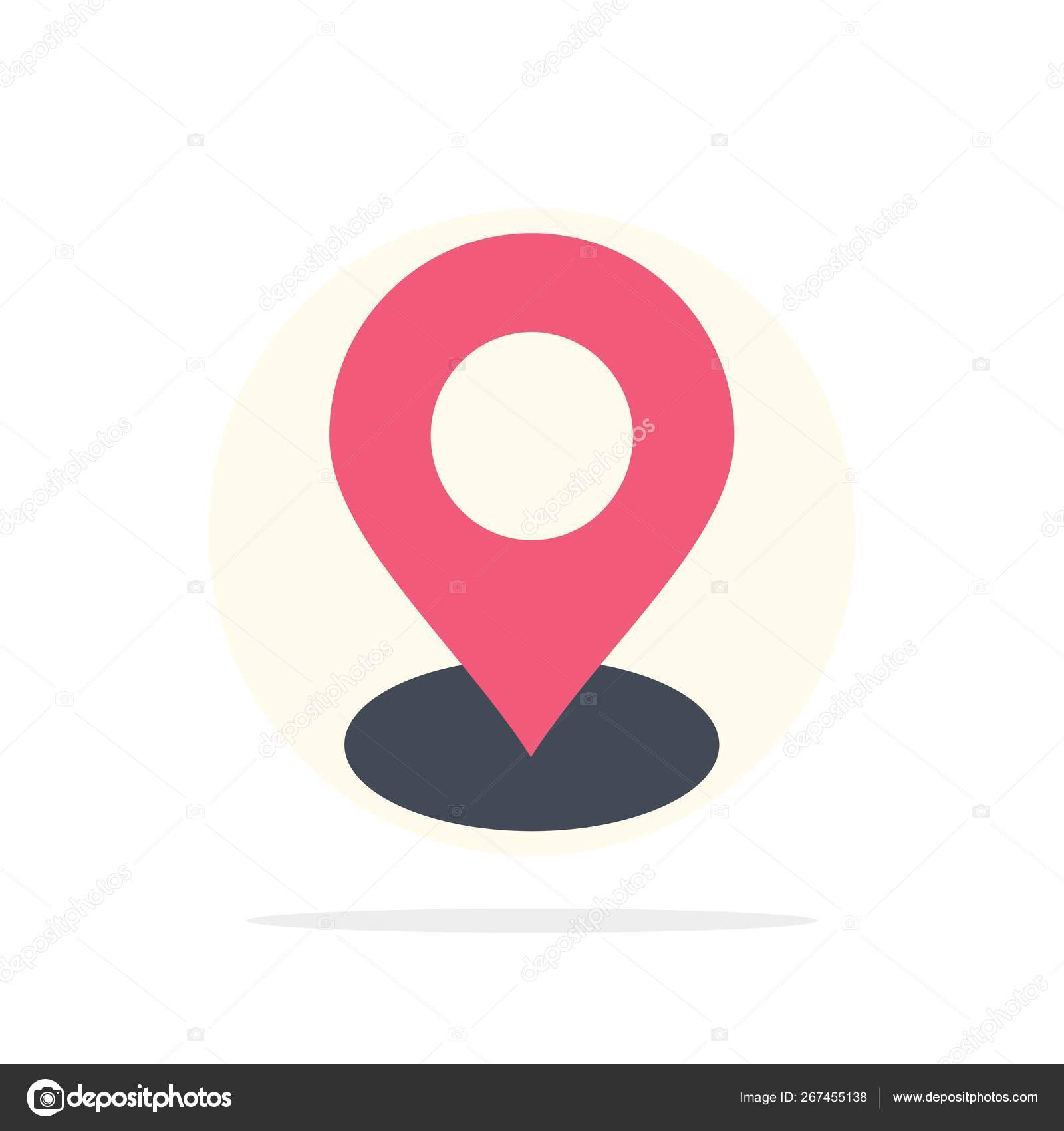 Location, Map, Marker, Pin Abstract Circle Background Flat color Stock ...