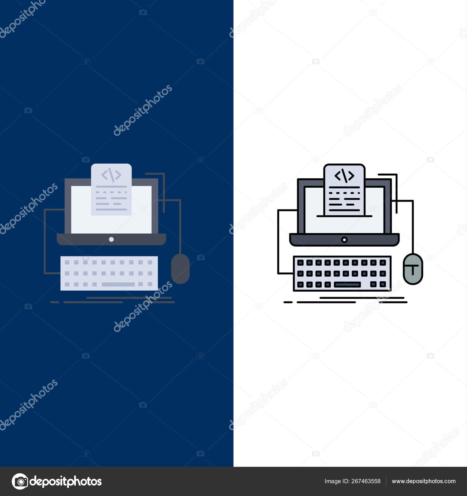 Code Coding Computer Monoblock Screen Flat Color Icon Vector Stock Vector By ©flatart 267463558