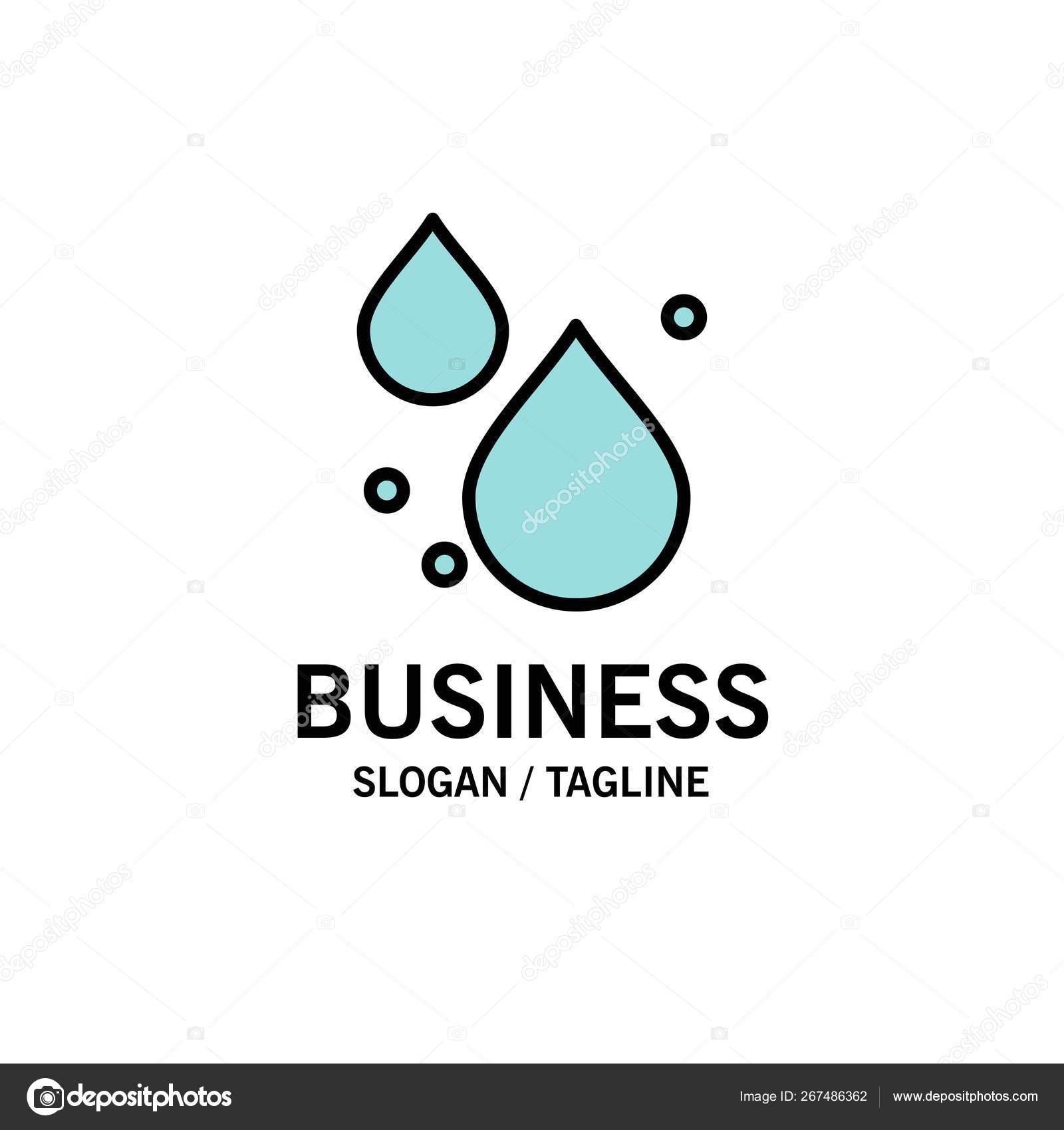 Water, Drop, Spring Business Logo Template. Flat Color Stock Vector ...
